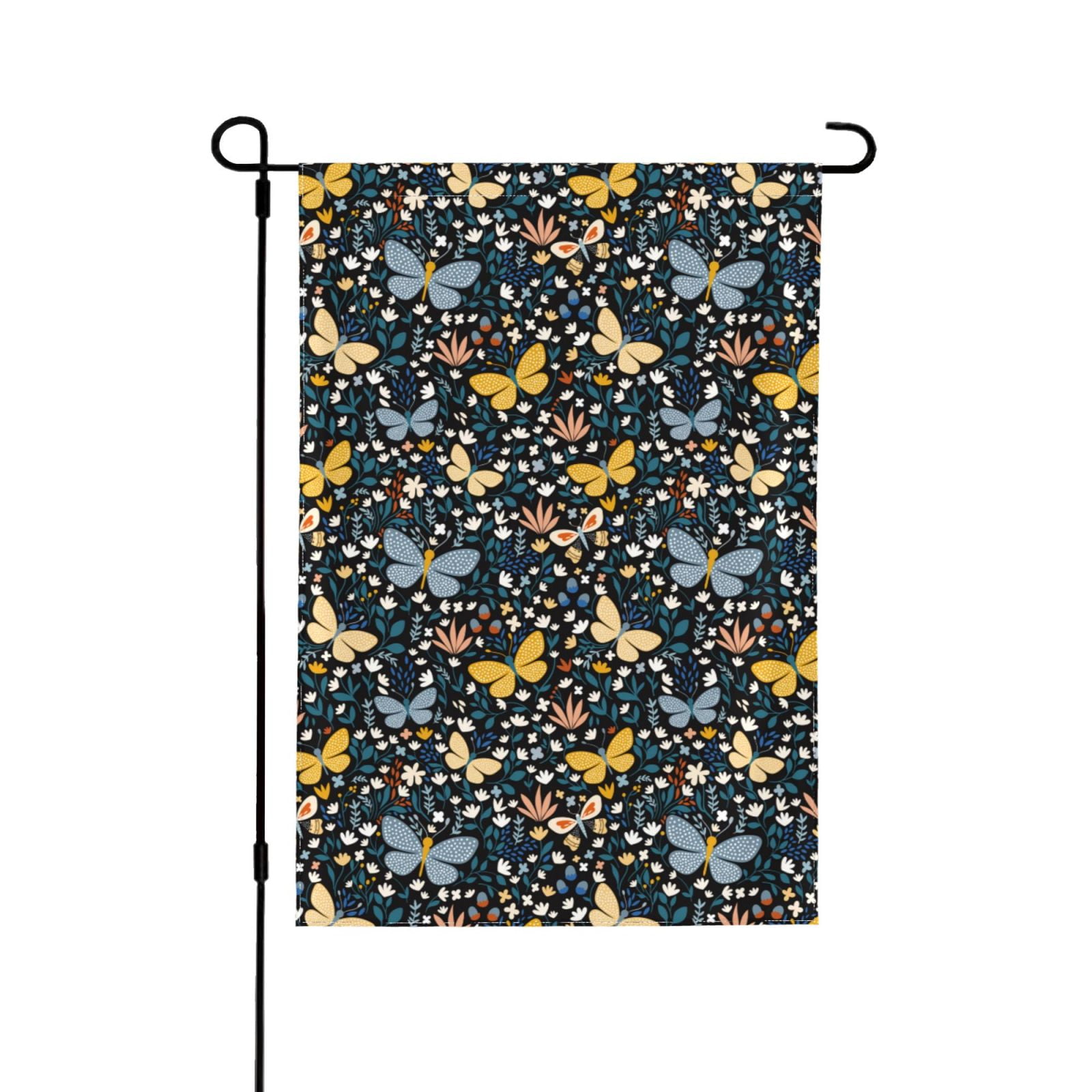 Wukai Flowers Butterfly Garden Flags Double Sided Welcome Garden Yard ...