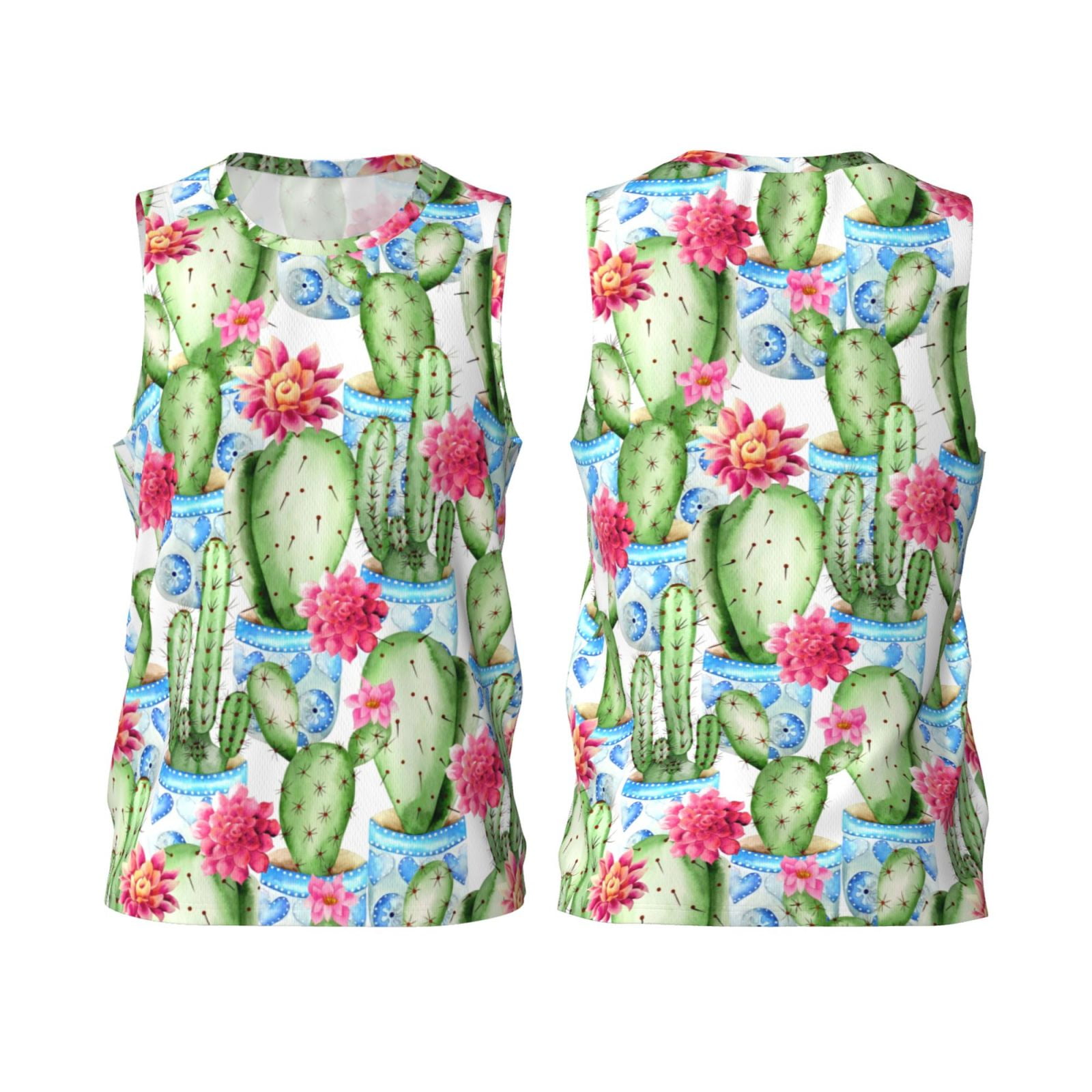 Wukai Flowers and Cactus Men’s Basketball Jersey - Walmart.com