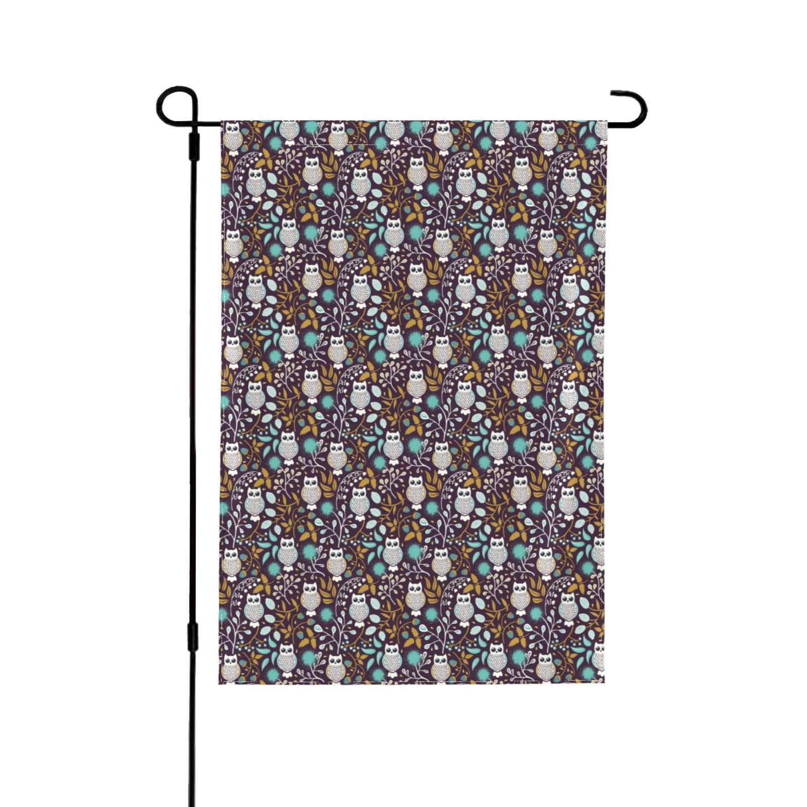 Wukai Forest Cute Owl Garden Flags Double Sided Welcome Garden Yard ...