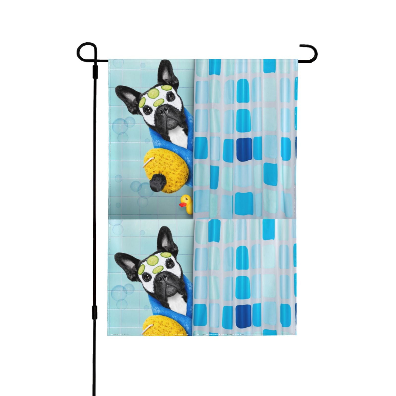 Wukai French Bulldog Dog in a Bathtub Garden Flags Double Sided Welcome ...