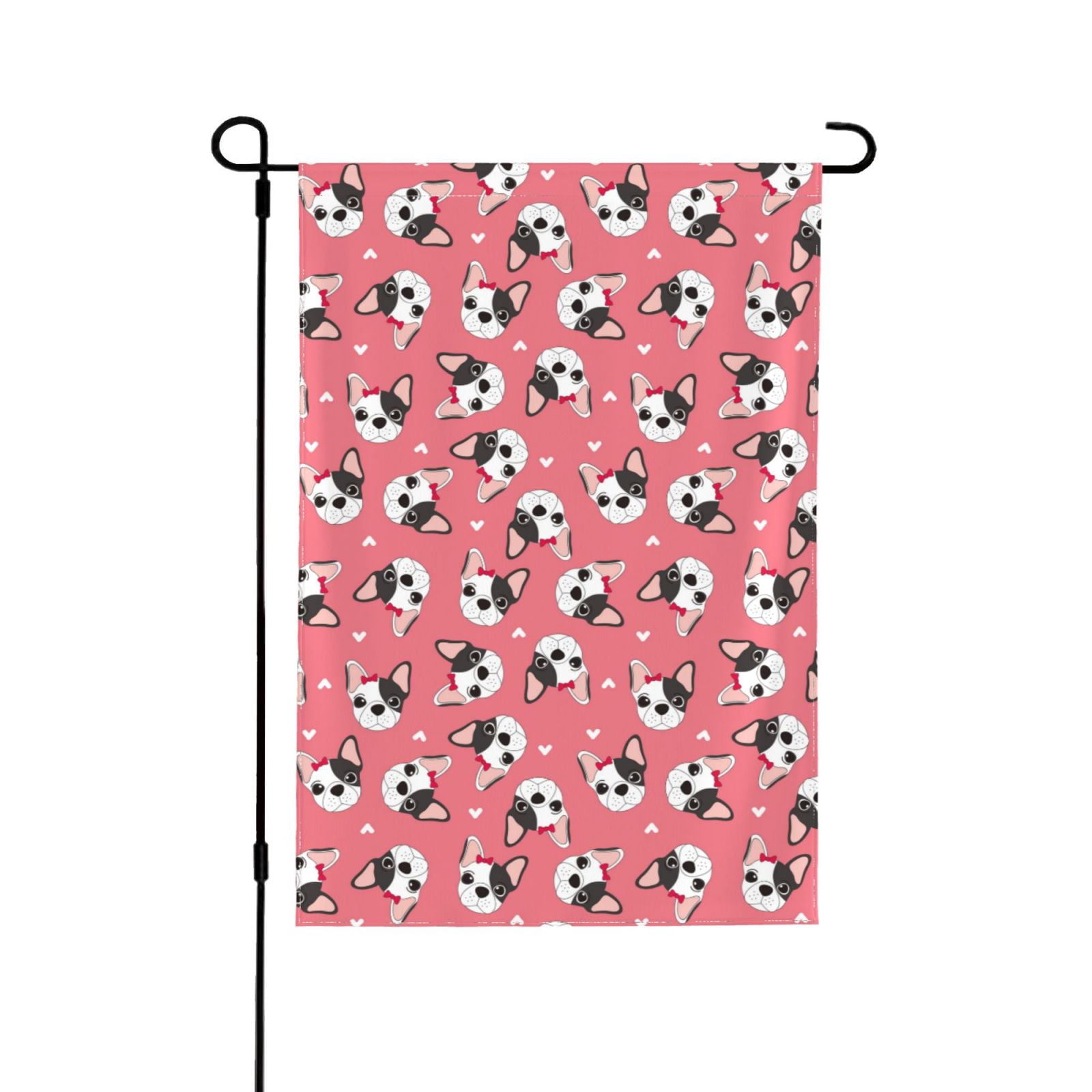 Wukai French Bulldog Face Garden Flags Double Sided Welcome Garden Yard ...