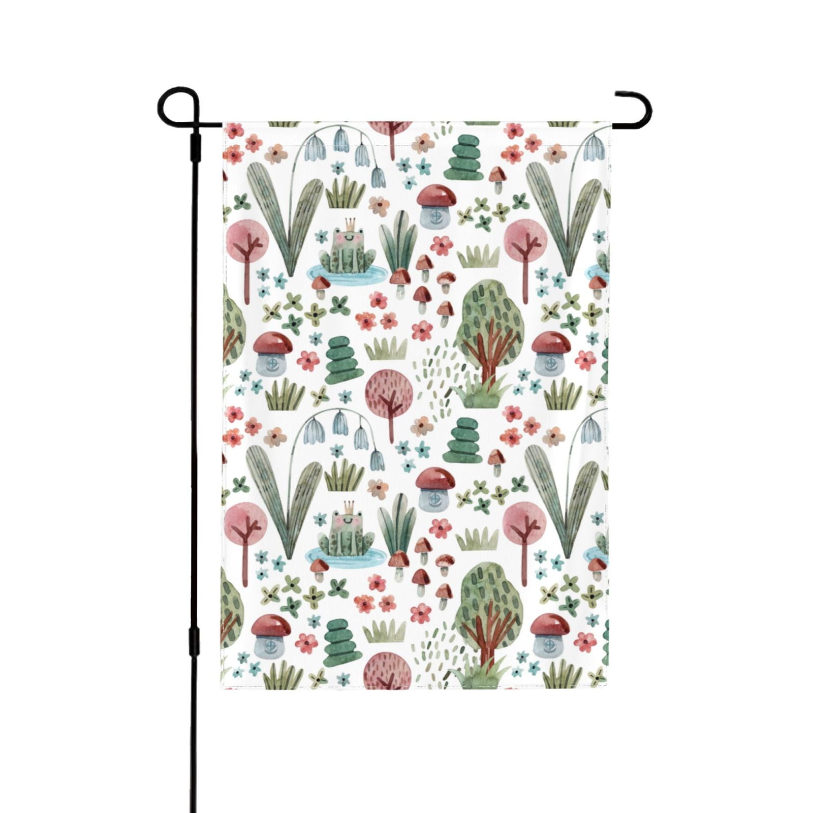 Wukai Frog and Forest Plants Garden Flags Double Sided Welcome Garden ...