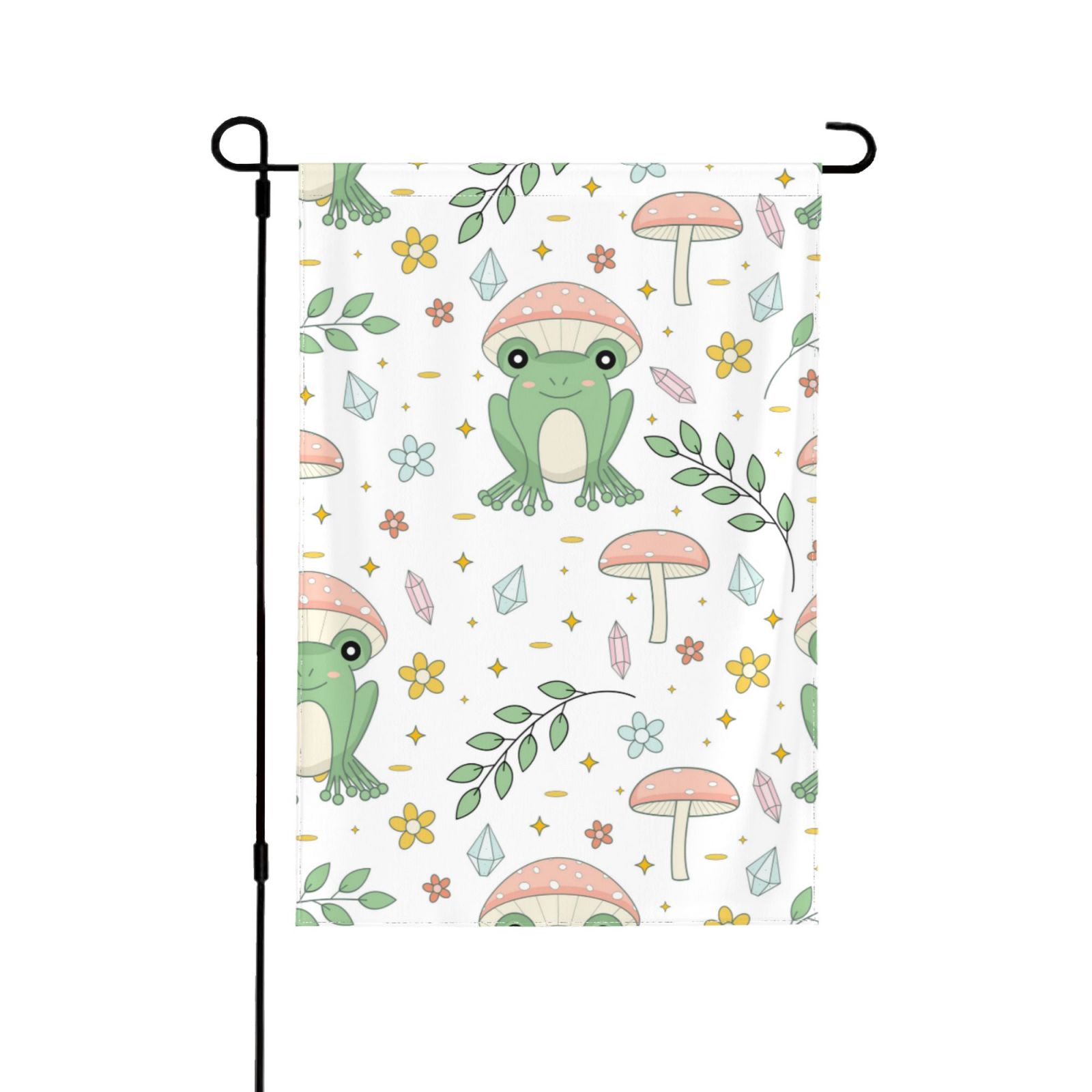 Wukai Frog and Mushrooms Garden Flags Double Sided Welcome Garden Yard ...