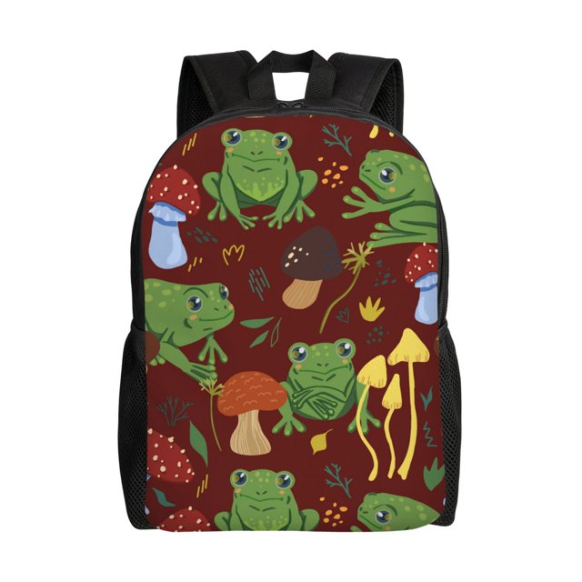 Wukai Frogs and Mushrooms Travel Laptop Backpack - Waterproof, Anti ...