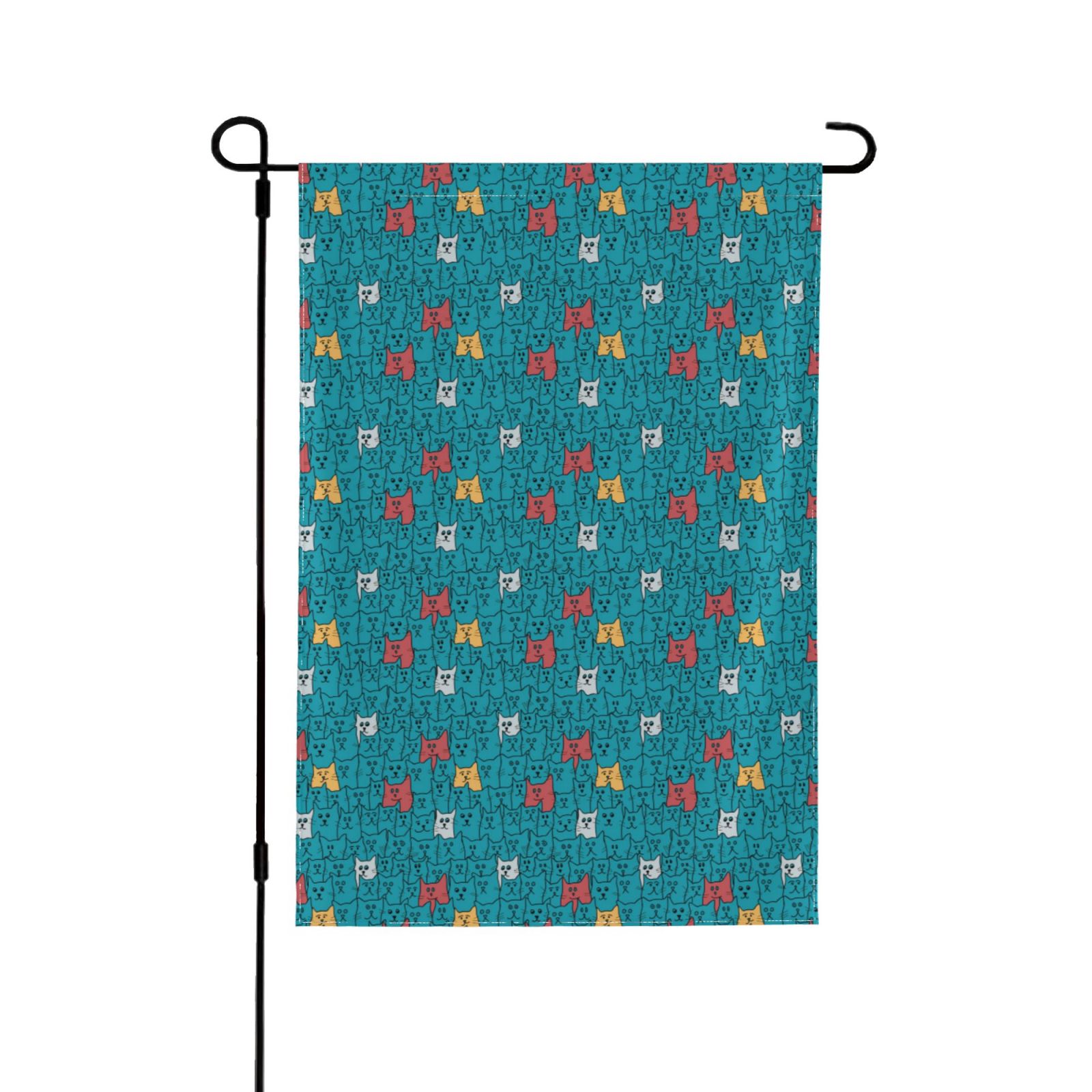 Wukai Funny Cat Blue Garden Flags Double Sided Welcome Garden Yard ...