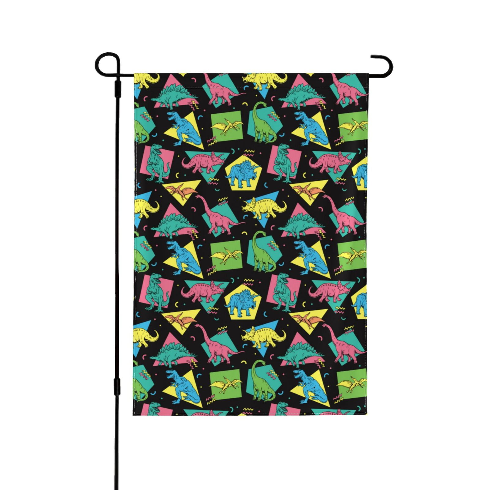 Wukai Geometric Dinosaur Garden Flags Double Sided Welcome Garden Yard ...
