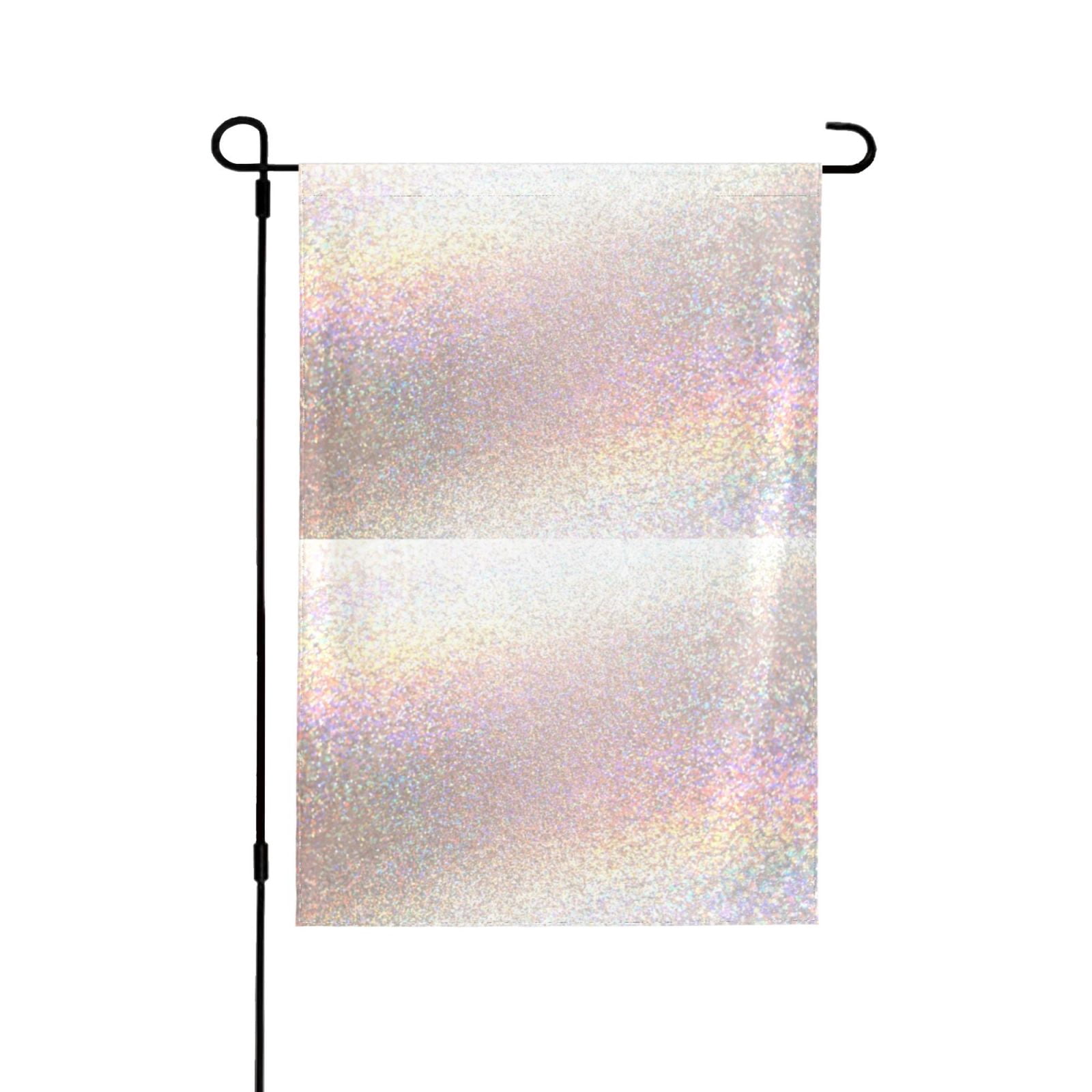 Wukai Glitter Light Pearl Garden Flags Double Sided Welcome Garden Yard ...