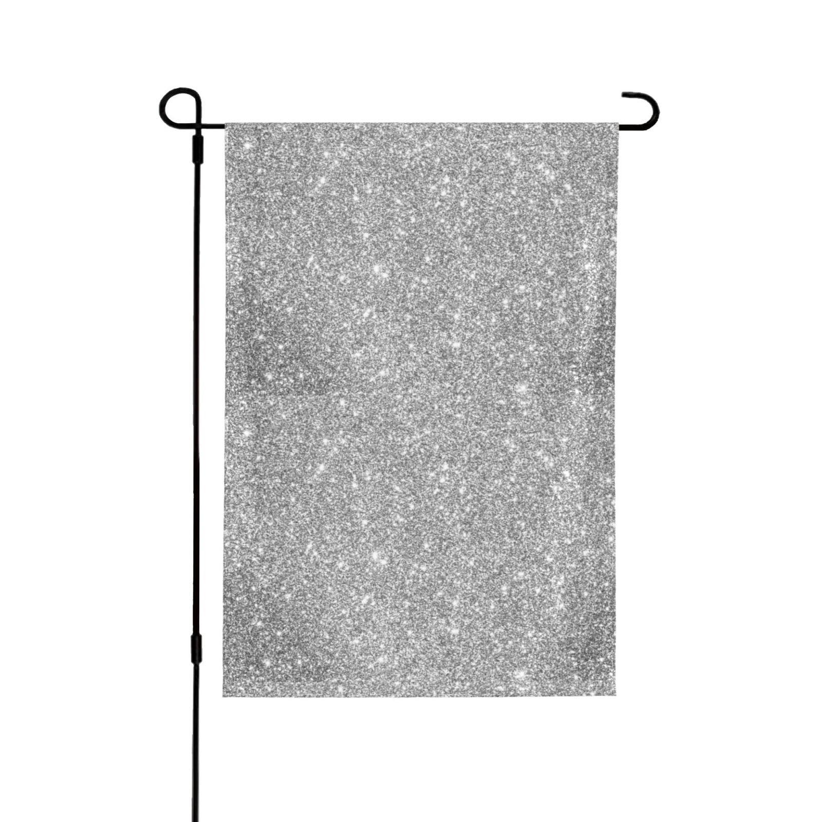 Wukai GlitterSilver Garden Flags Double Sided Welcome Garden Yard House ...