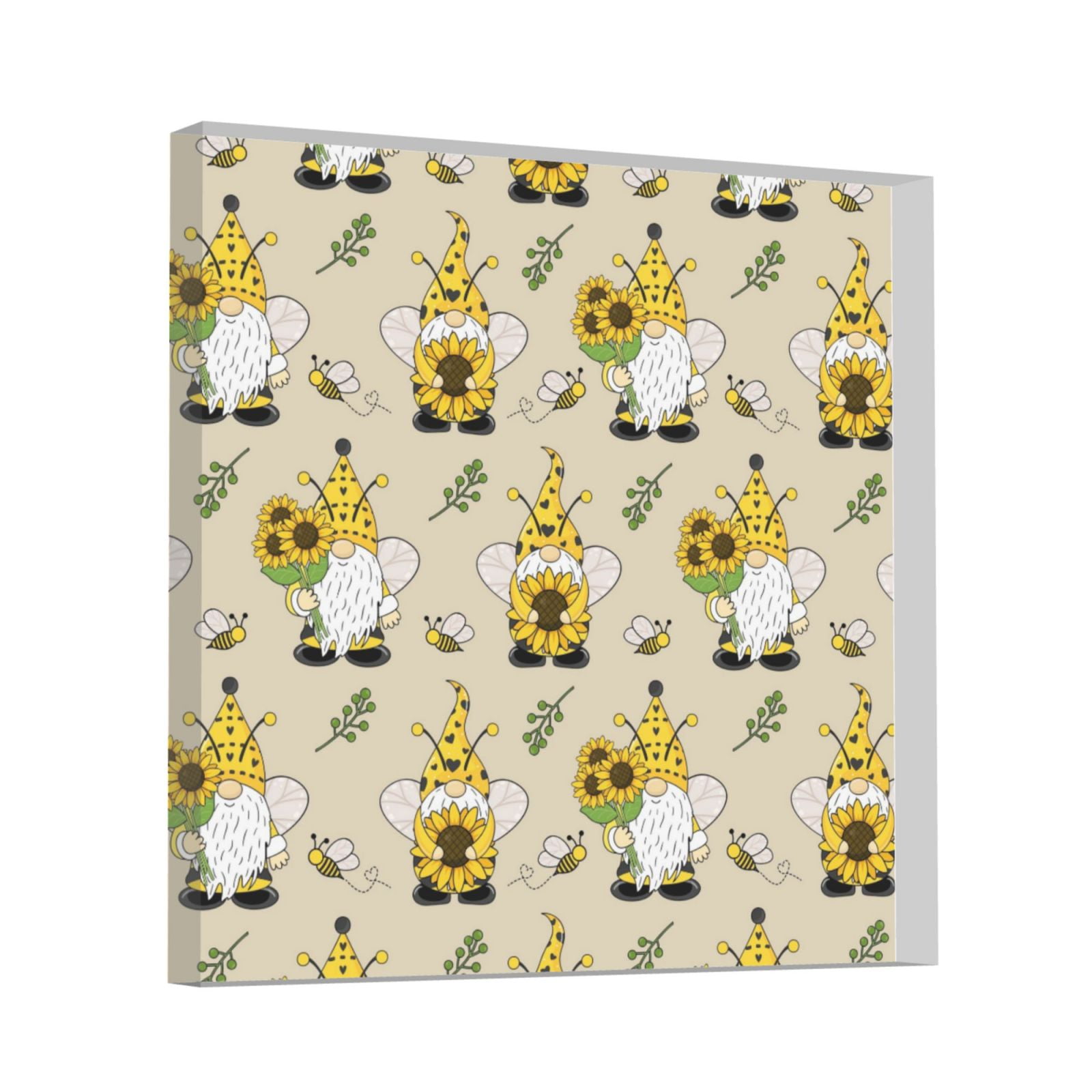 Wukai Gnomes Bees And Sunflowers Print Elegant Acrylic Gift Decorations ...