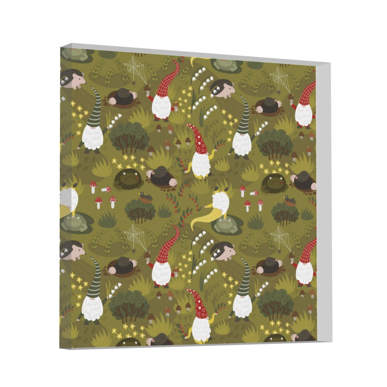 Wukai Gnomes Playing in the Garden Print Elegant Acrylic Gift ...