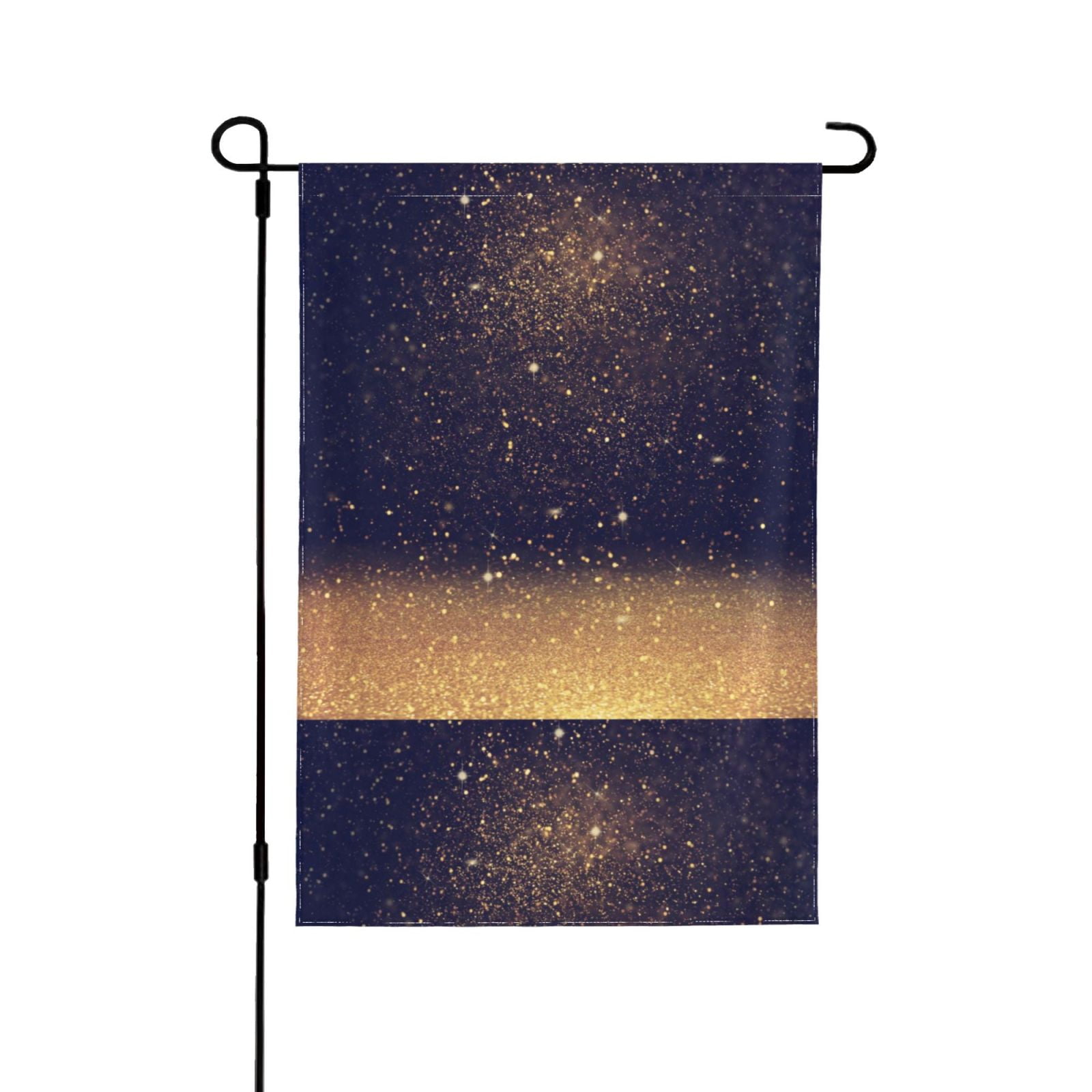 Wukai Gold Black Glitter Garden Flags Double Sided Welcome Garden Yard ...