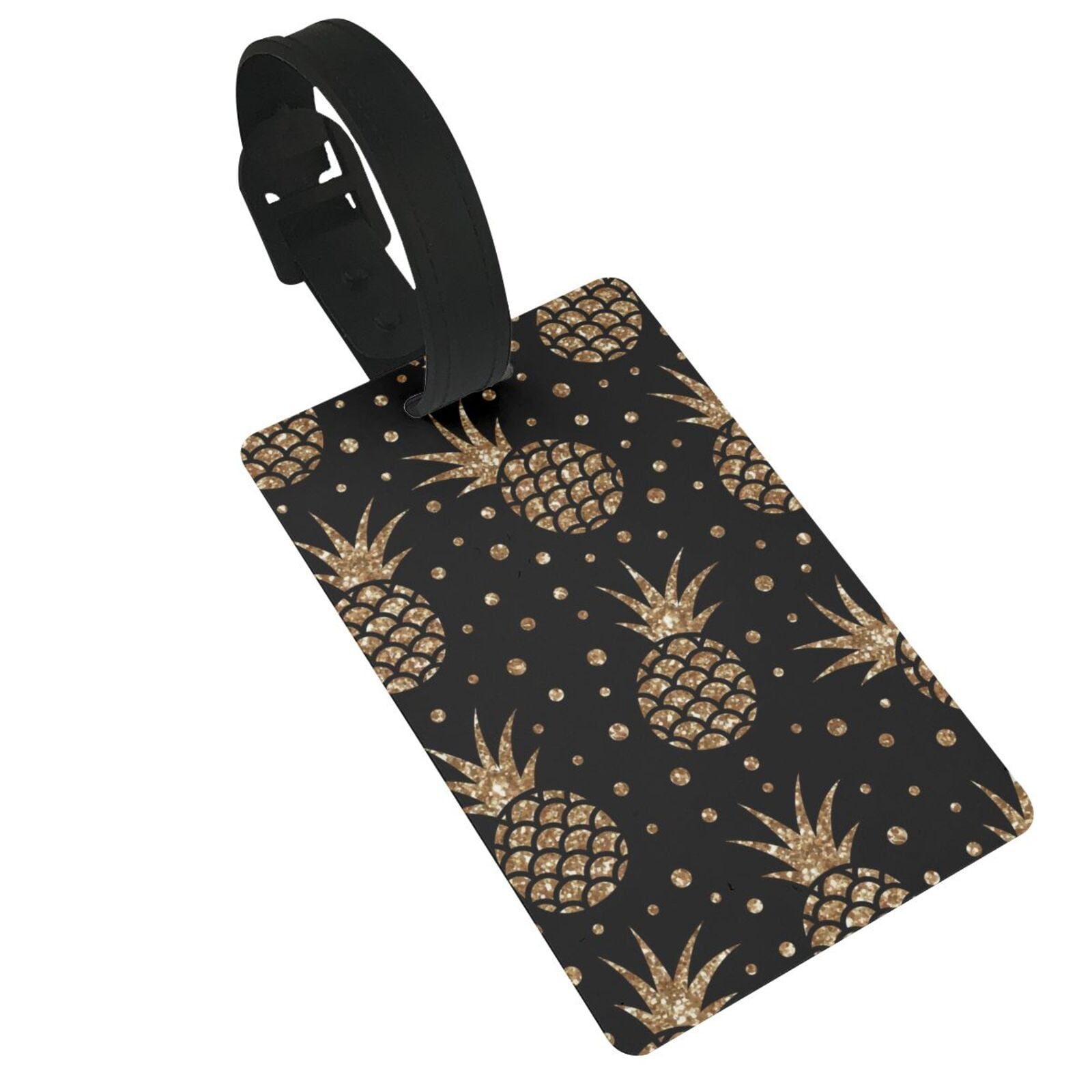 Wukai Gold Glitter Pineapples Stylish and Durable Travel Luggage Tags ...