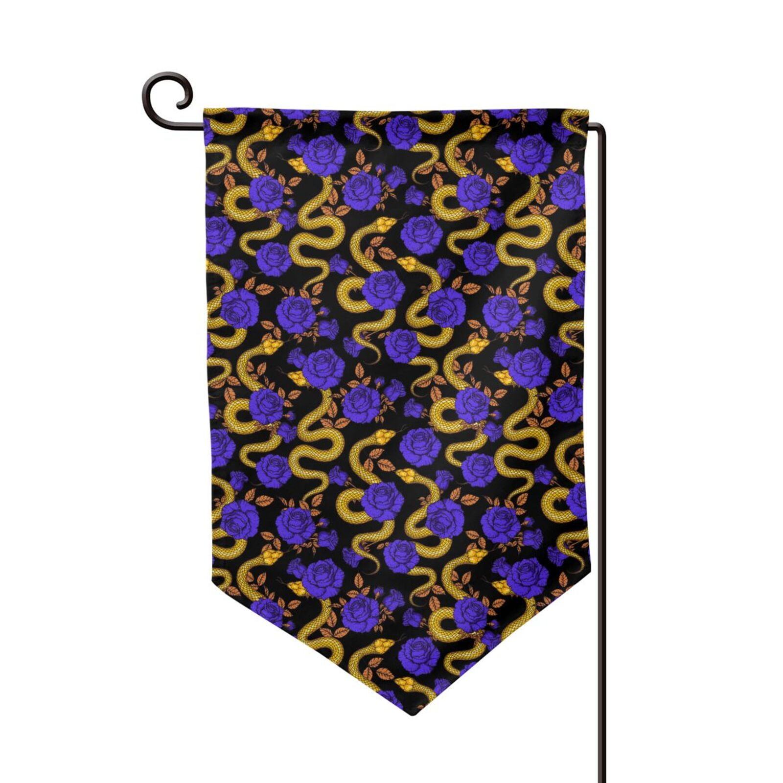 Wukai Golden Snake And Purple Rose Print Garden Flag 12.5x18 Inch ...