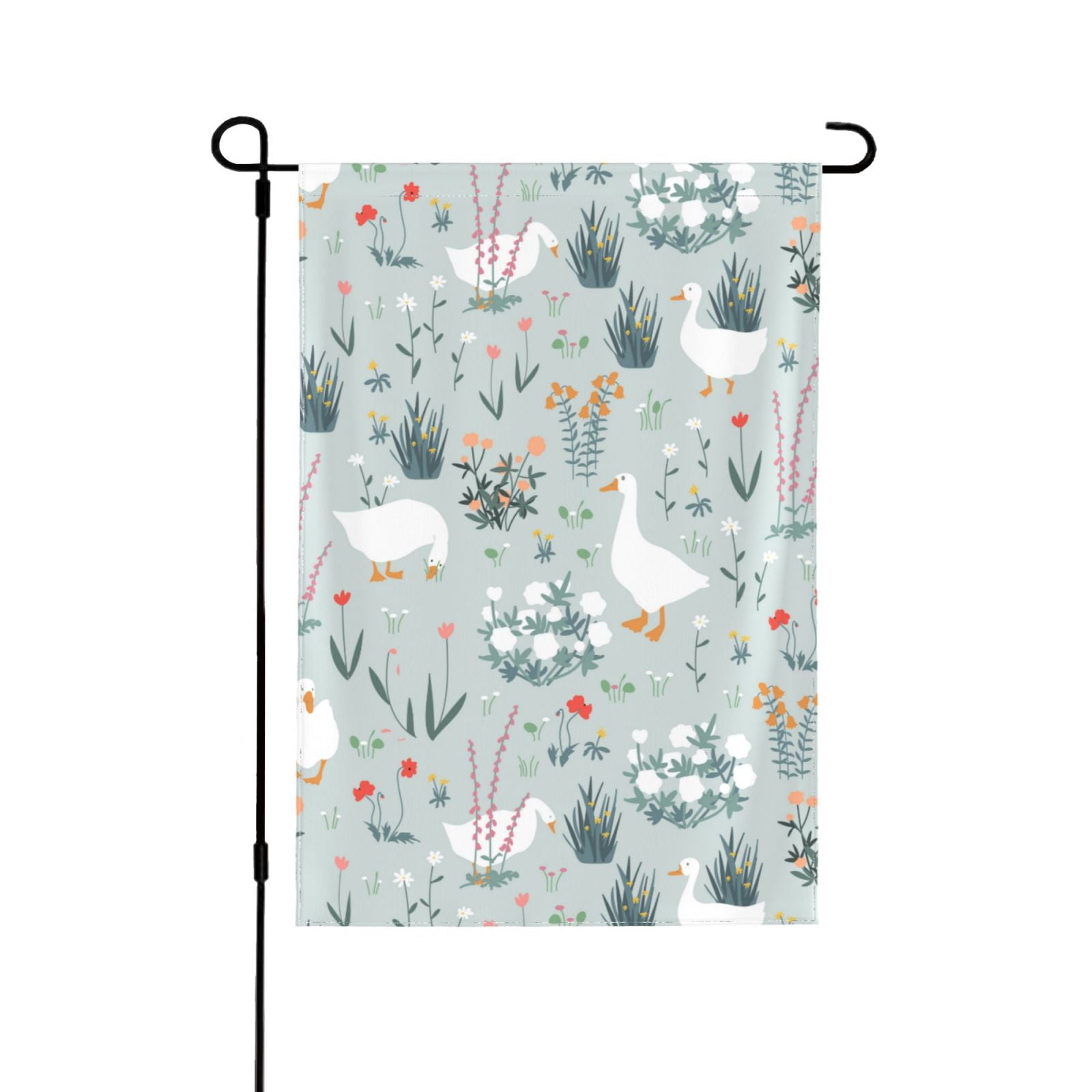 Wukai Goose and Doodle Flowers Garden Flags Double Sided Welcome Garden ...