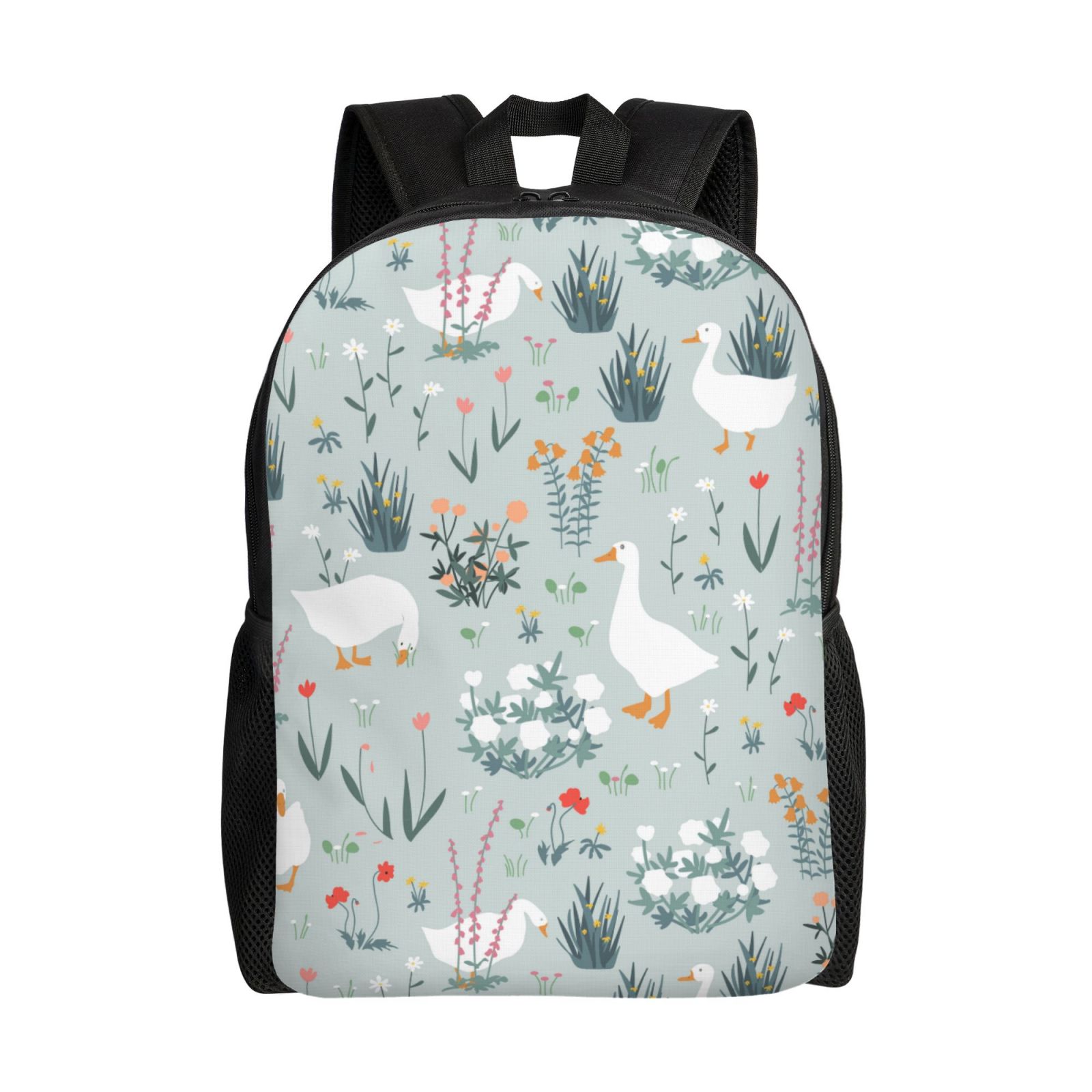 Wukai Goose and Doodle Flowers Travel Laptop Backpack - Waterproof ...
