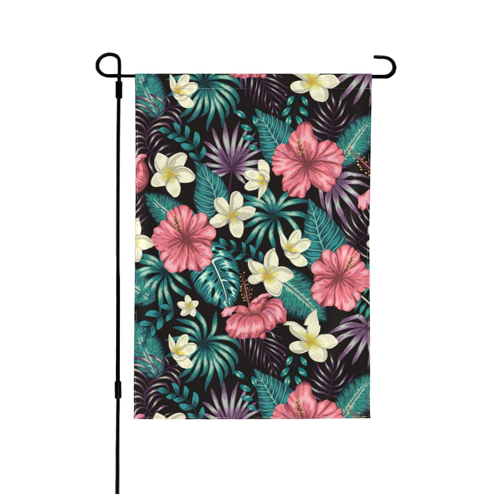 Wukai Green Tropical Leaves Garden Flags Double Sided Welcome Garden Yard House Flags Outside ...