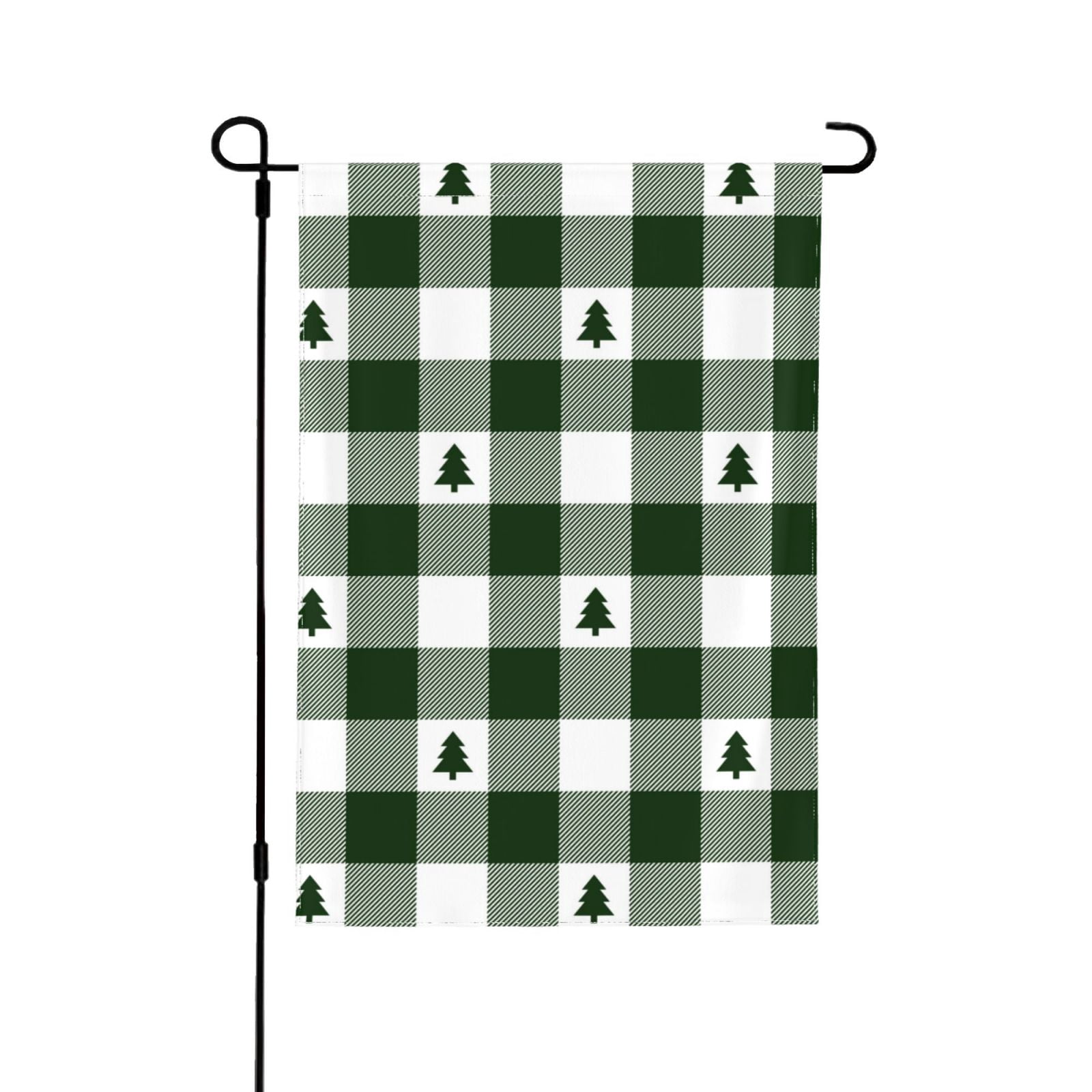 Wukai Green White Lumberjack Plaid Garden Flags Double Sided Welcome ...