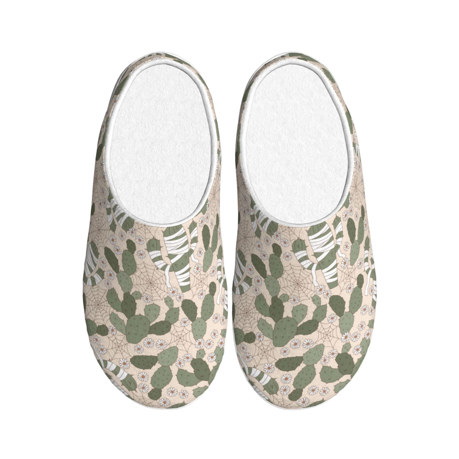 Wukai Halloween Cactus Print Women's Indoor Bedroom Slipper Slip On ...