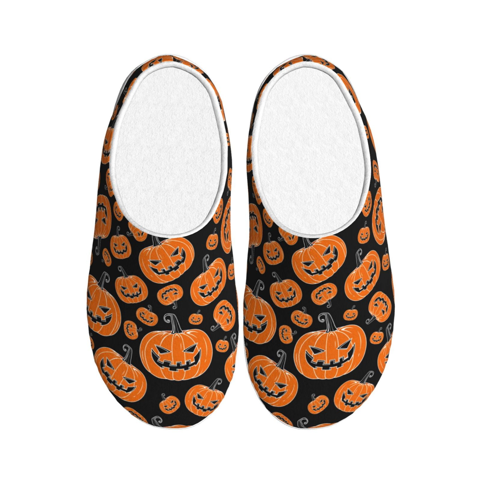 Wukai Halloween Pumpkins Print Women's Indoor Bedroom Slipper Slip On ...