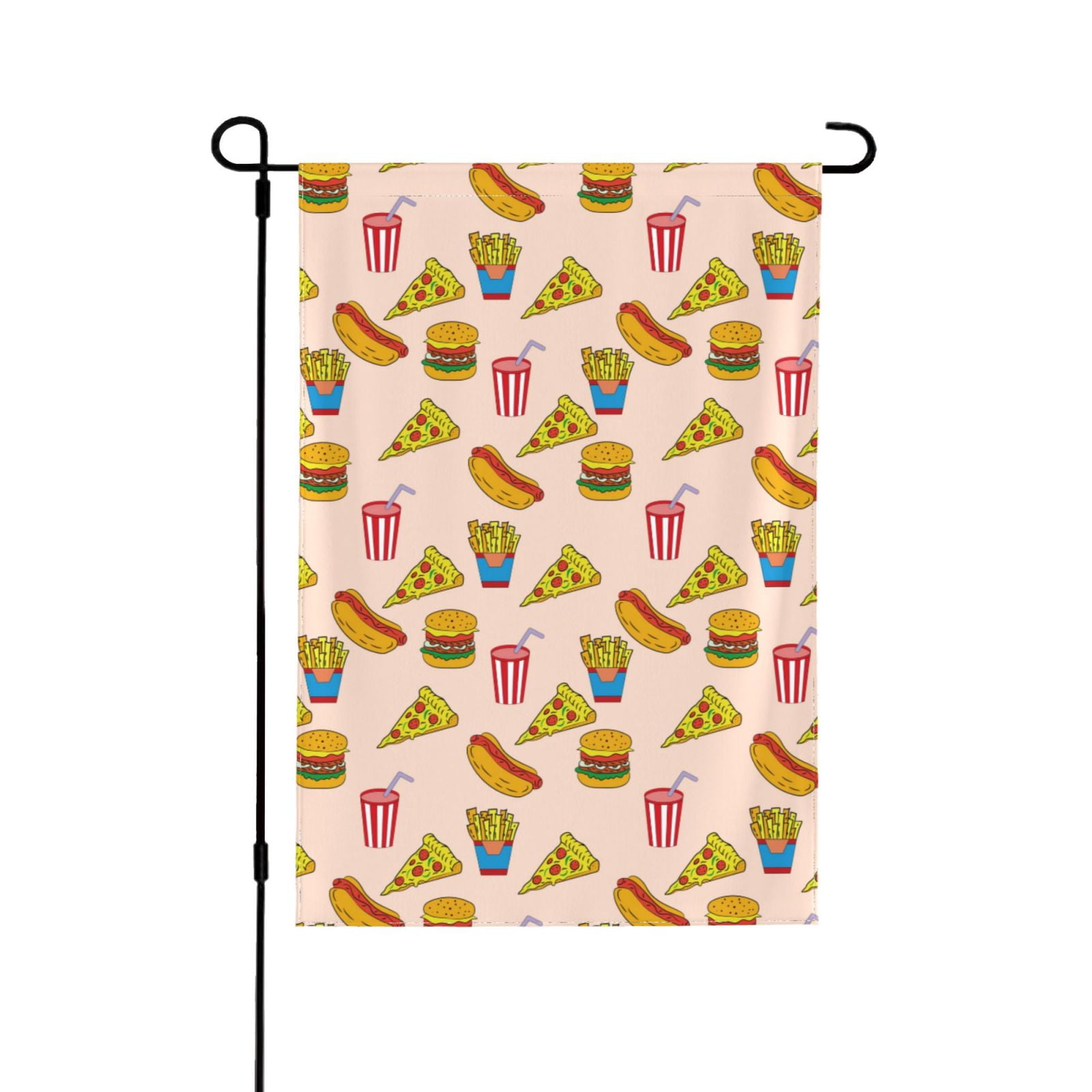 Wukai Hamburger Pizza Coke Garden Flags Double Sided Welcome Garden ...