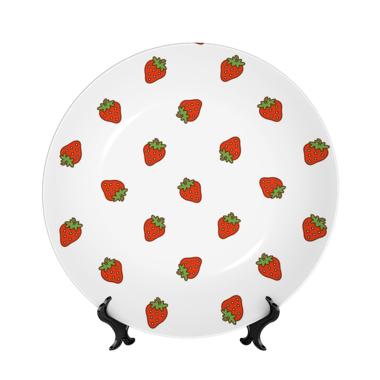 Wukai Hand Drawn Strawberry Print Decorative Plate for Display,Bone ...