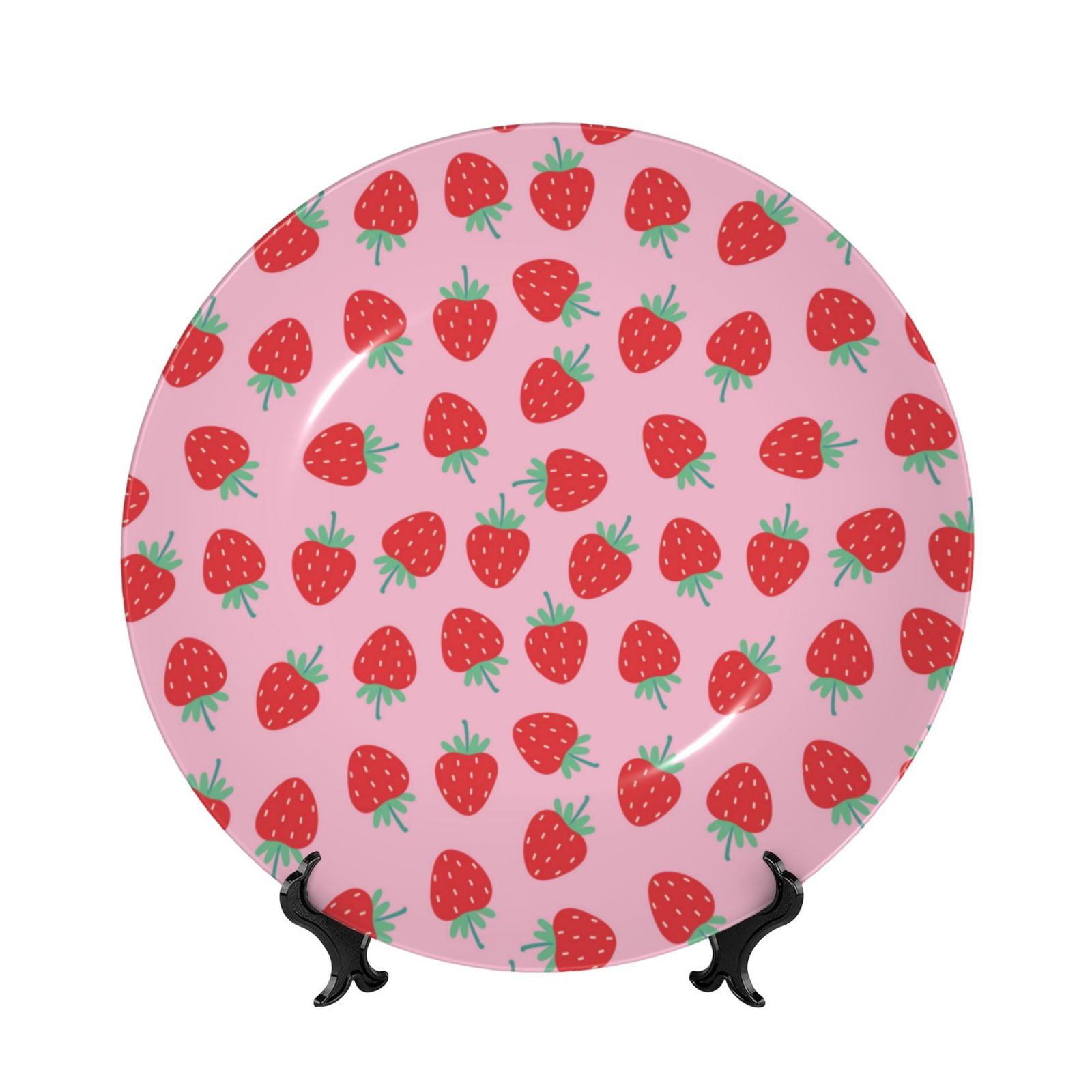 Wukai Hand Drawn Strawberry Print Decorative Plate for Display,Bone ...