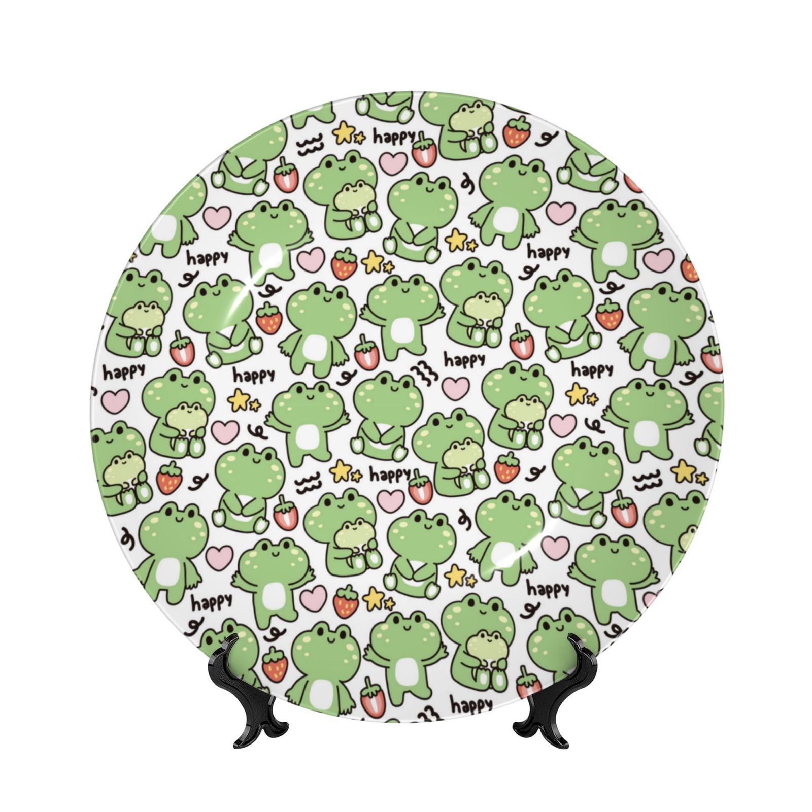 Wukai Happy Frogs Print Decorative Plate for Display,Bone China ...