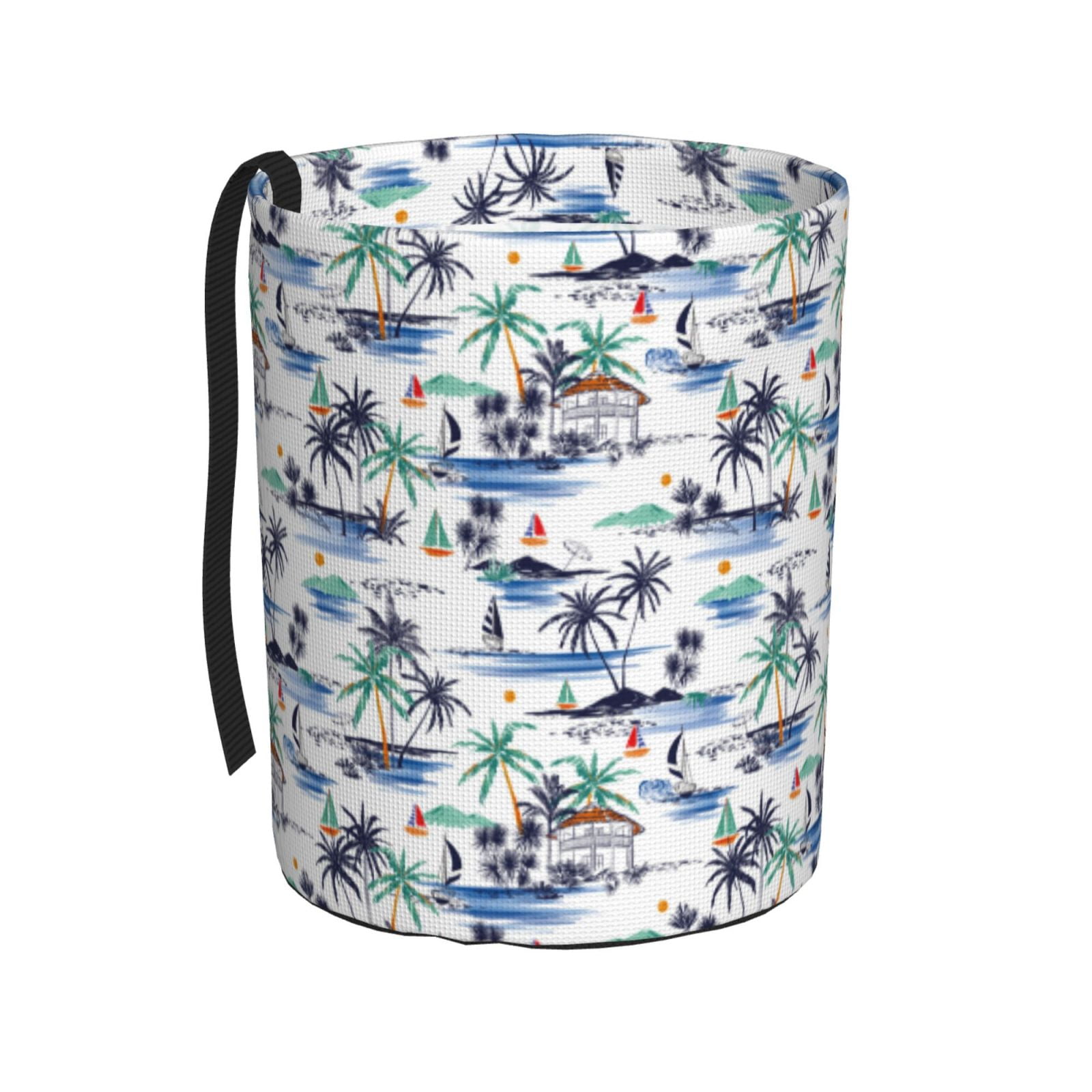 Wukai Hawaii Palms Print Car Trash Can - Easy to Clean Hanging Garbage ...