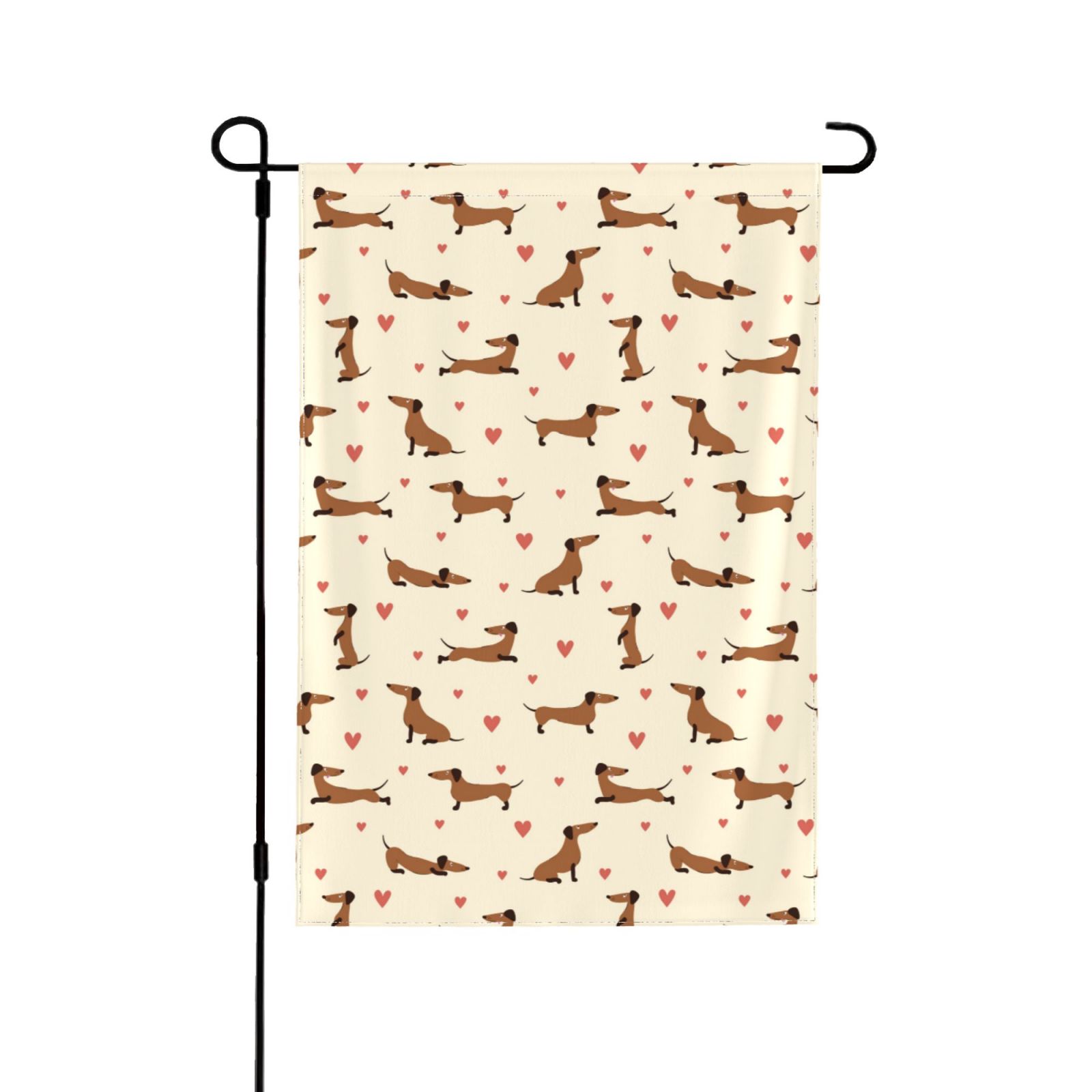 Wukai Heart Dachshund Garden Flags Double Sided Welcome Garden Yard ...