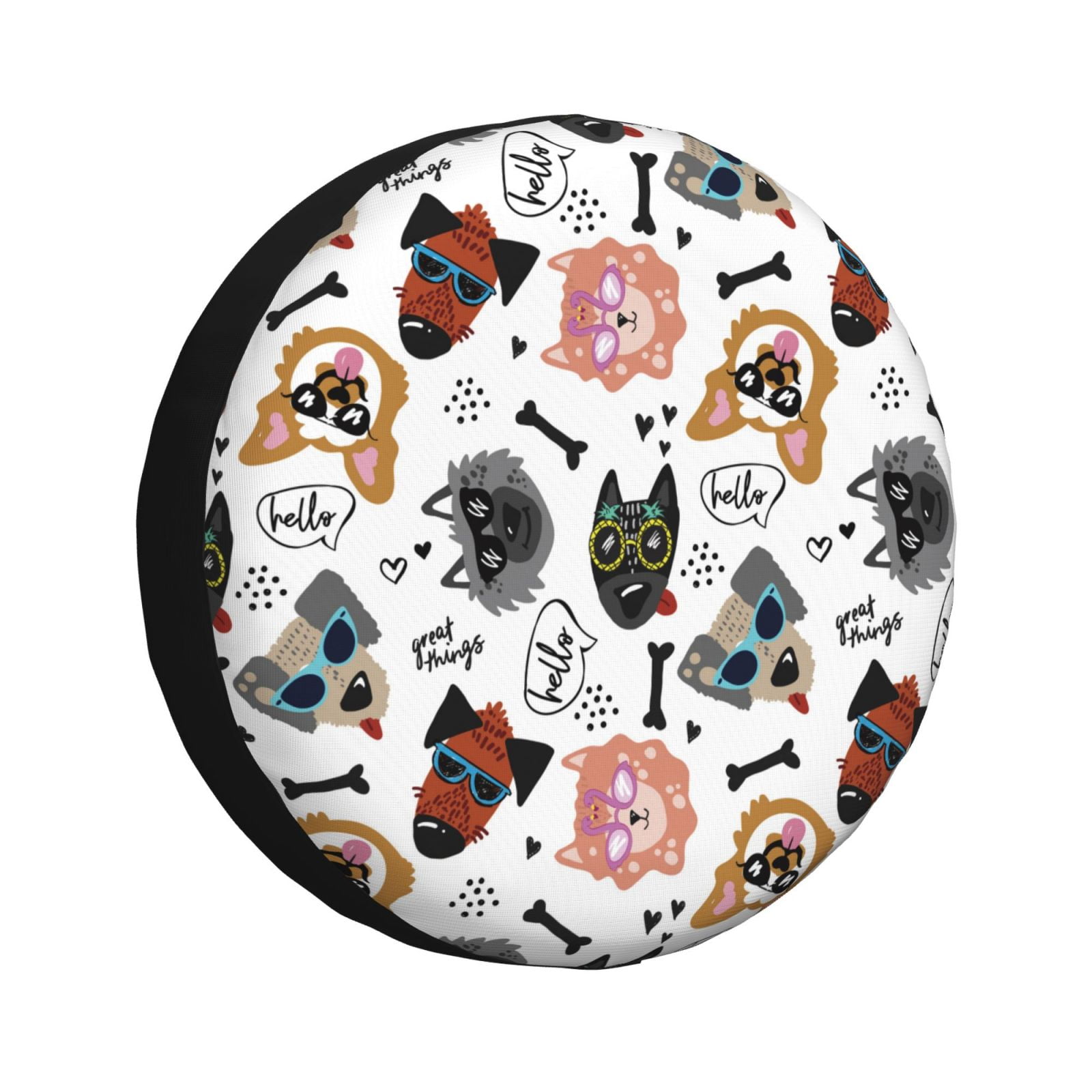 Wukai Hip Hop Dog Print Spare Tire Cover for RV Trailer,Waterproof PVC ...