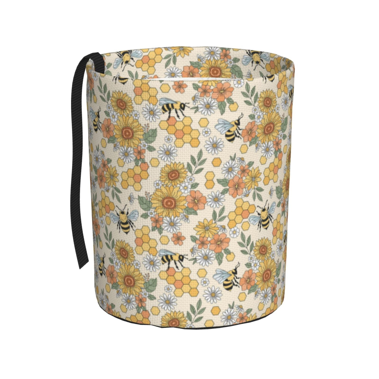 Wukai Hippie Bee Honeycomb Print Car Trash Can - Easy to Clean Hanging ...