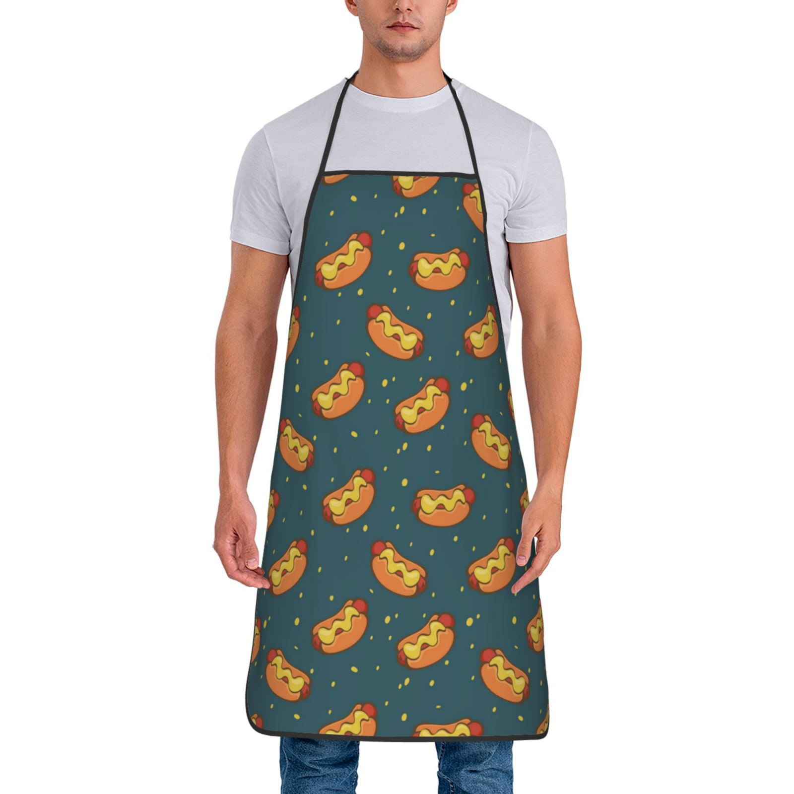 Wukai Hot Dog 6 Print Aprons Adjustable Bib Aprons Cooking Kitchen Chef ...