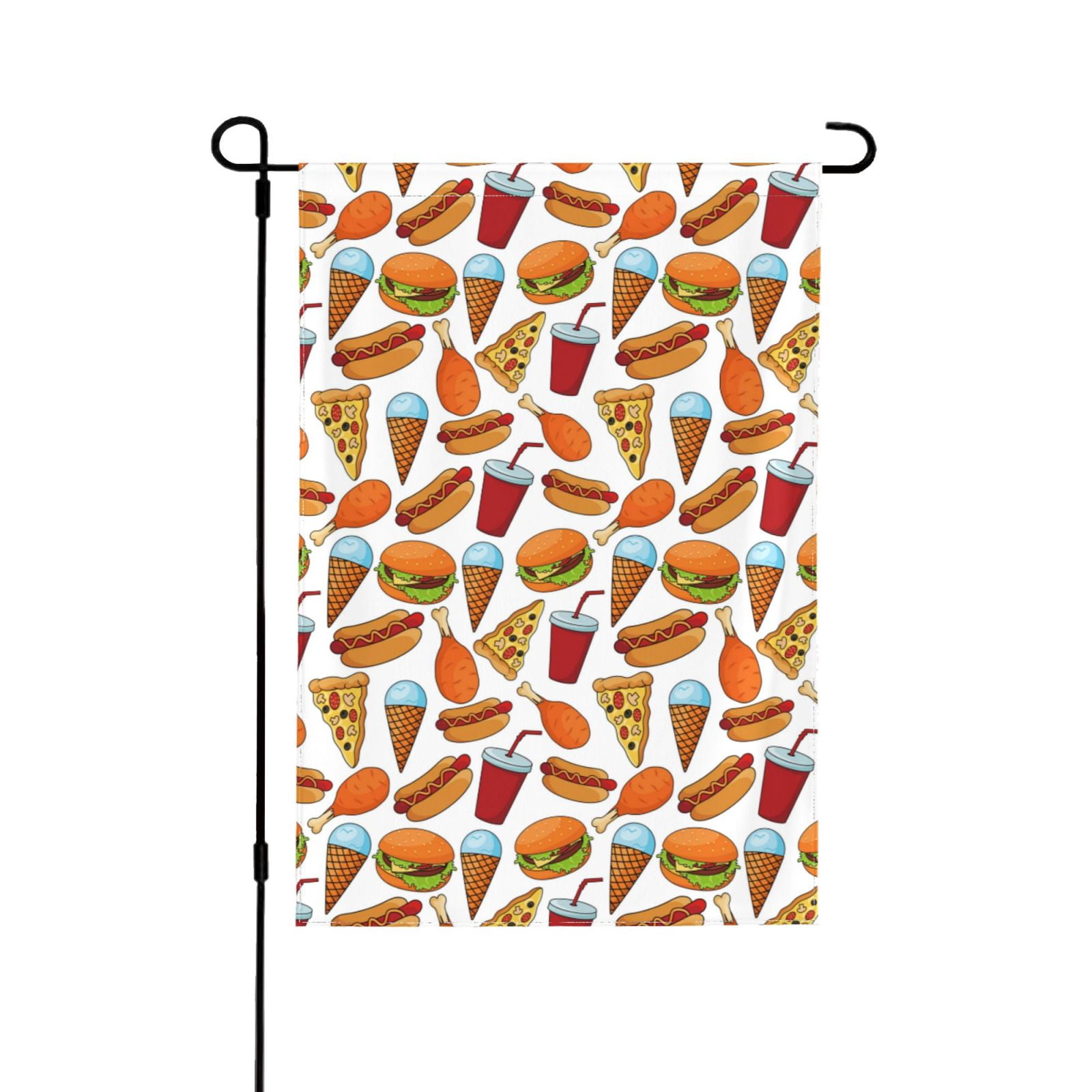 Wukai Hot Dog Burger Garden Flags Double Sided Welcome Garden Yard ...