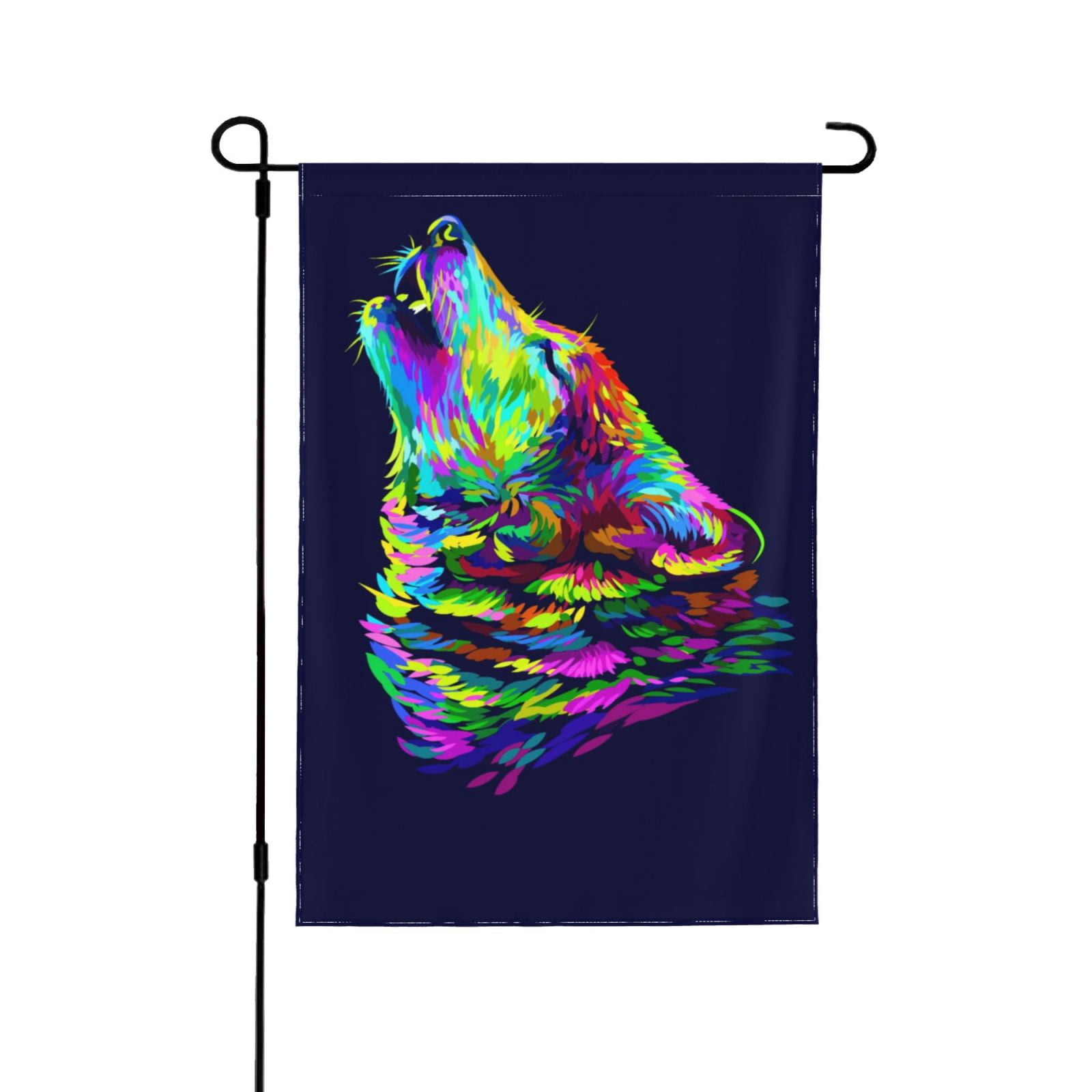 Wukai Howling Wolf Garden Flags Double Sided Welcome Garden Yard House ...