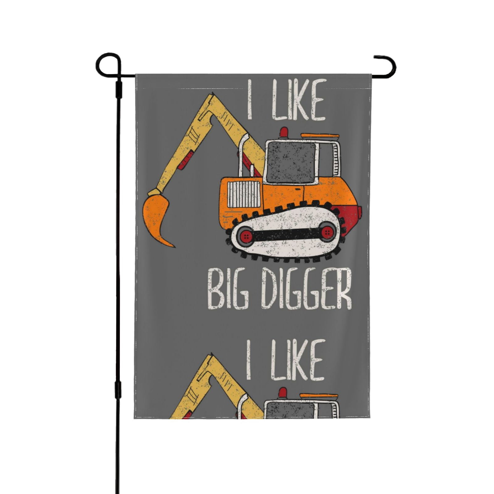 Wukai I Like Big Digger Garden Flags Double Sided Welcome Garden Yard ...