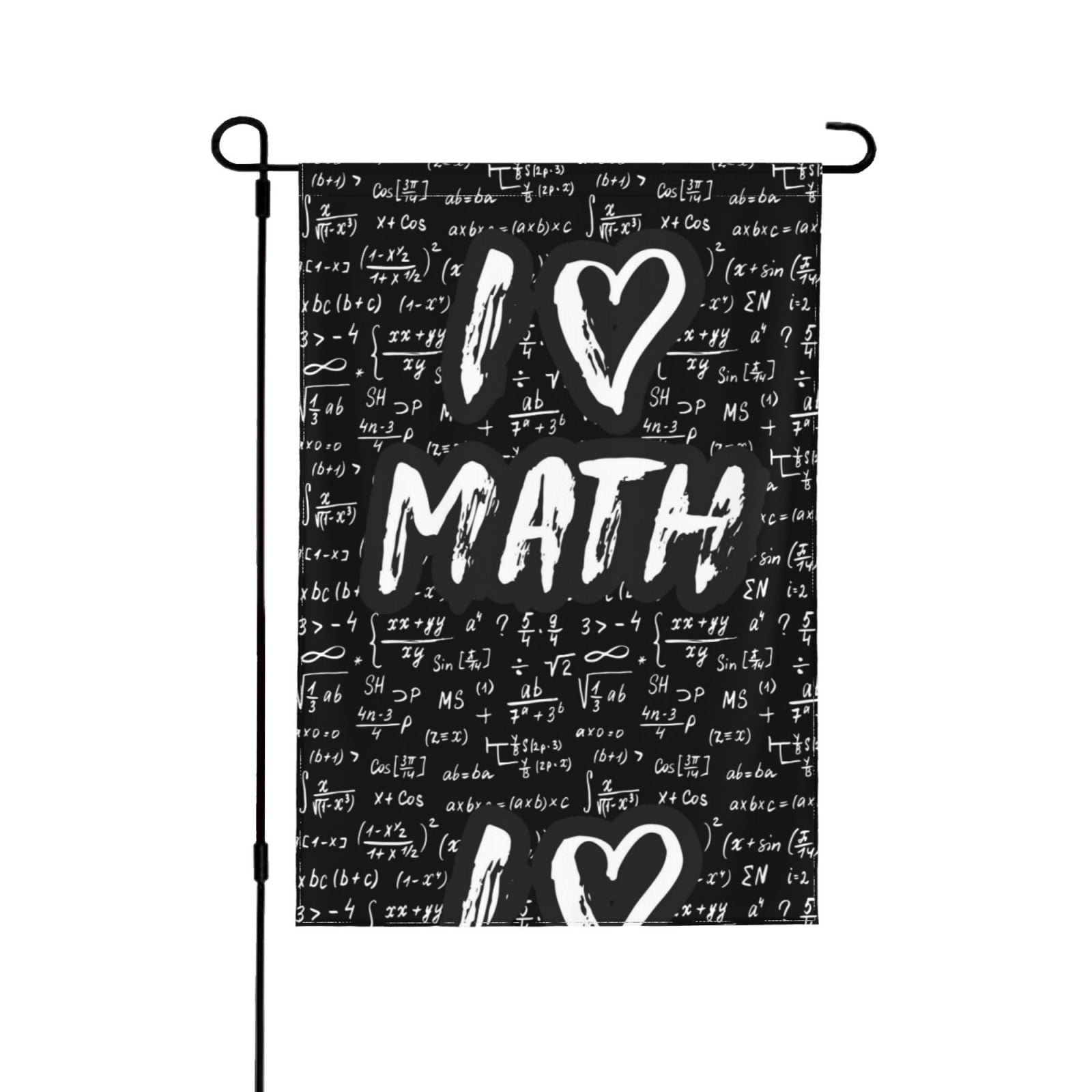 Wukai I love Math Garden Flags Double Sided Welcome Garden Yard House ...