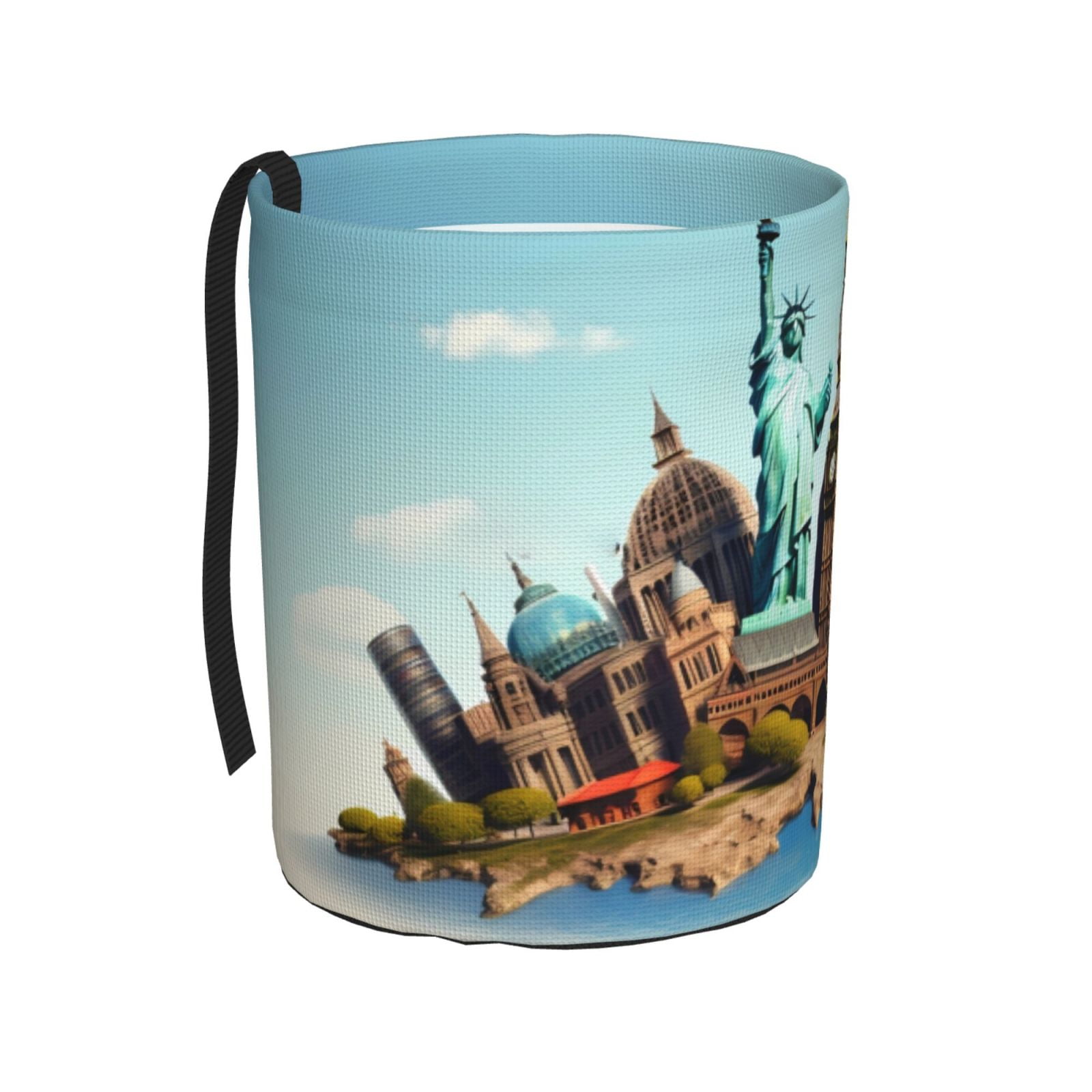 Wukai Iconic Global Landmarks Print Car Trash Can - Easy to Clean ...