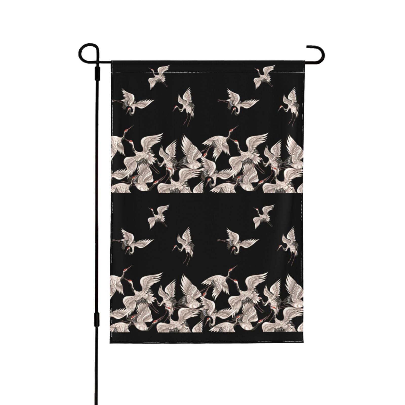 Wukai Japanese White Crane Garden Flags Double Sided Welcome Garden ...