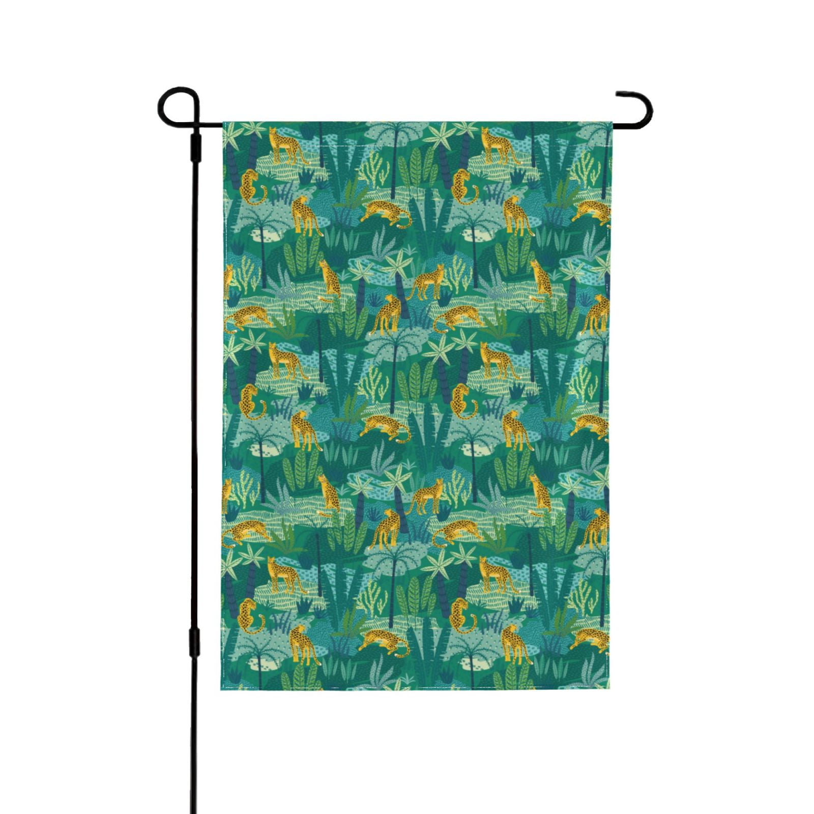 Wukai Jungle Leopard Garden Flags Double Sided Welcome Garden Yard ...