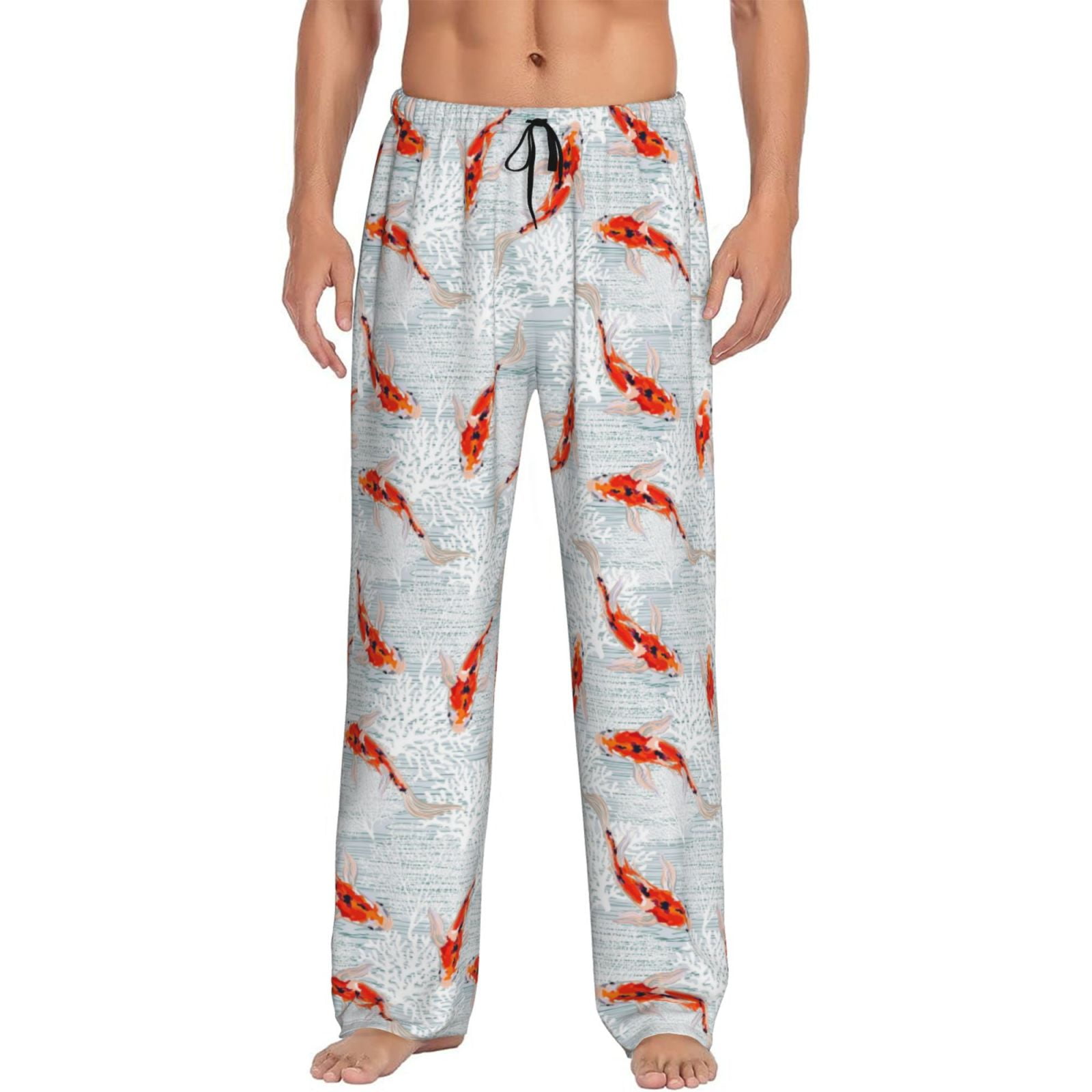 Wukai Koi Fish Corals,Spring Summer Mens PJ Pajama Pants|Sleepwear ...