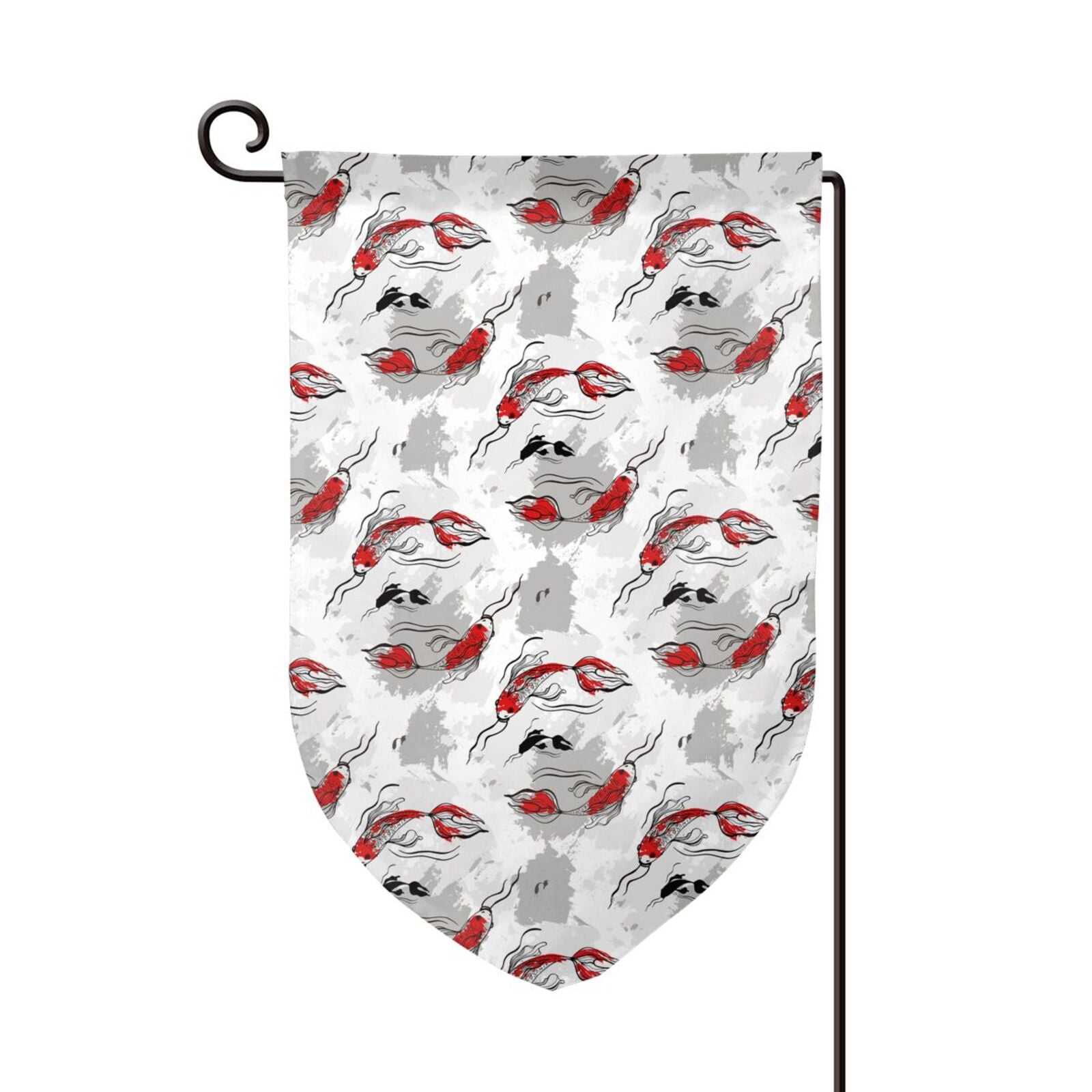 Wukai Koi Fish Print Garden Flag 12.5x18 Inch Double Sided Sun ...