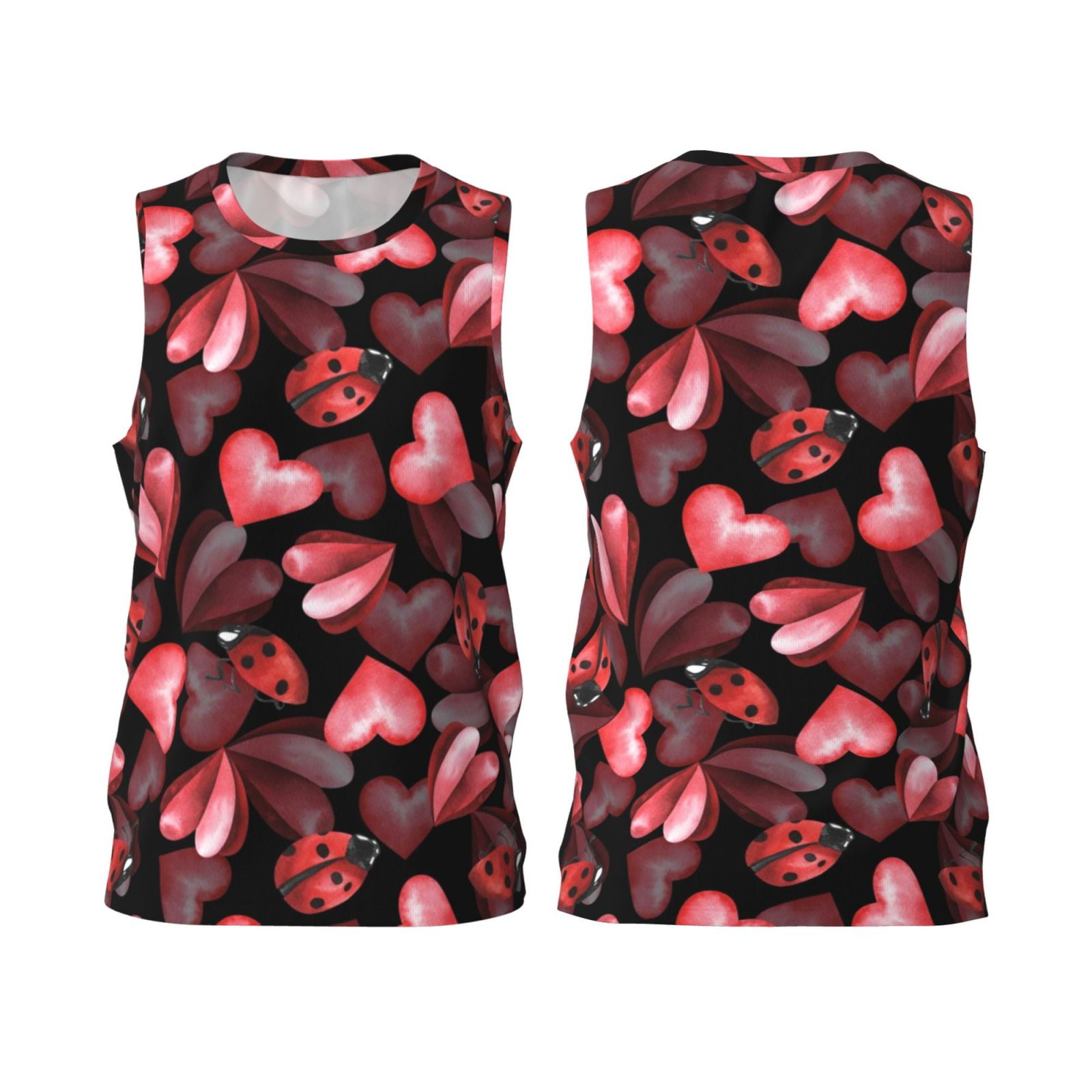 Wukai Ladybugs and Red Hearts Men’s Basketball JerseyLarge - Walmart.com