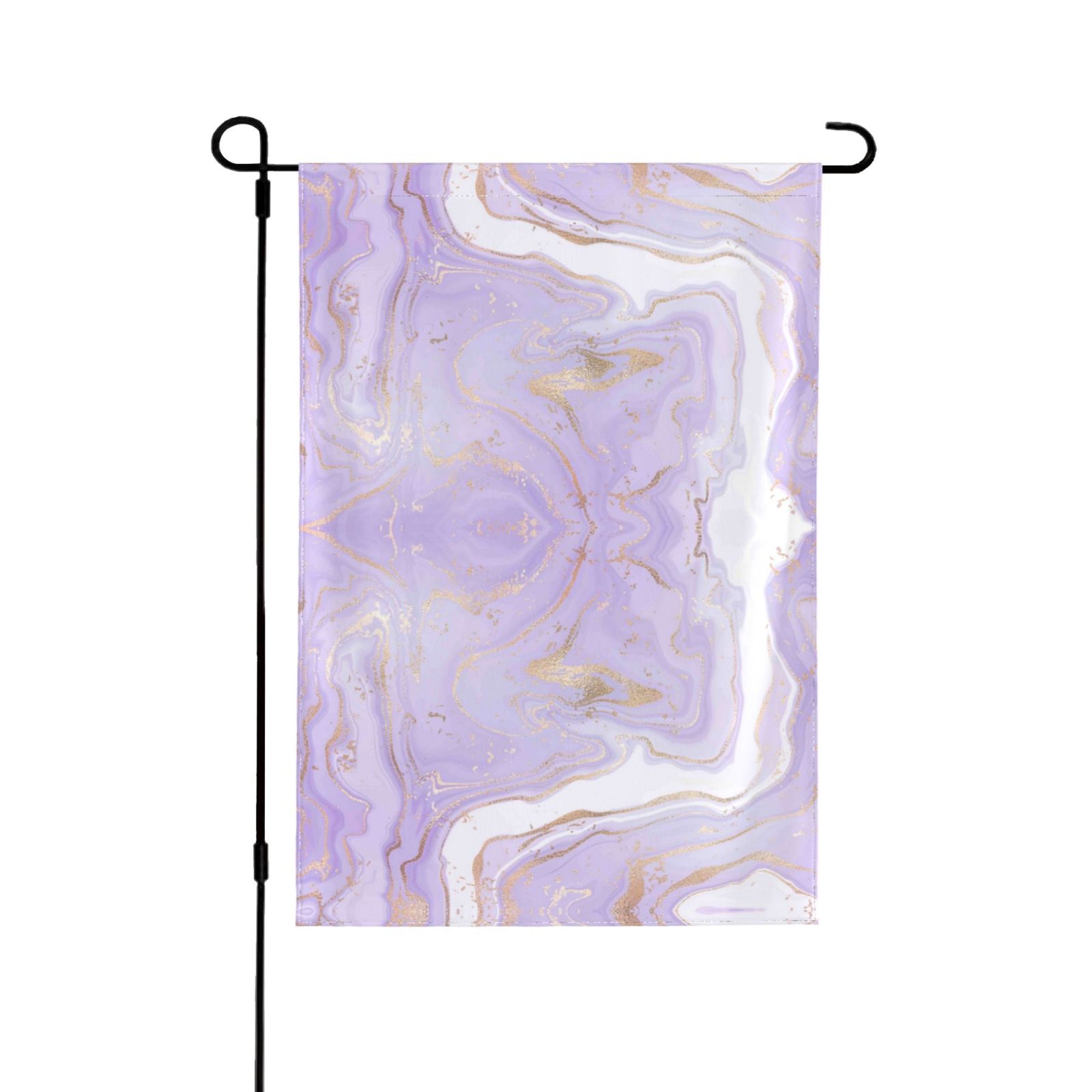 Wukai Lavender Glitter Foil Stripes Garden Flags Double Sided Welcome ...