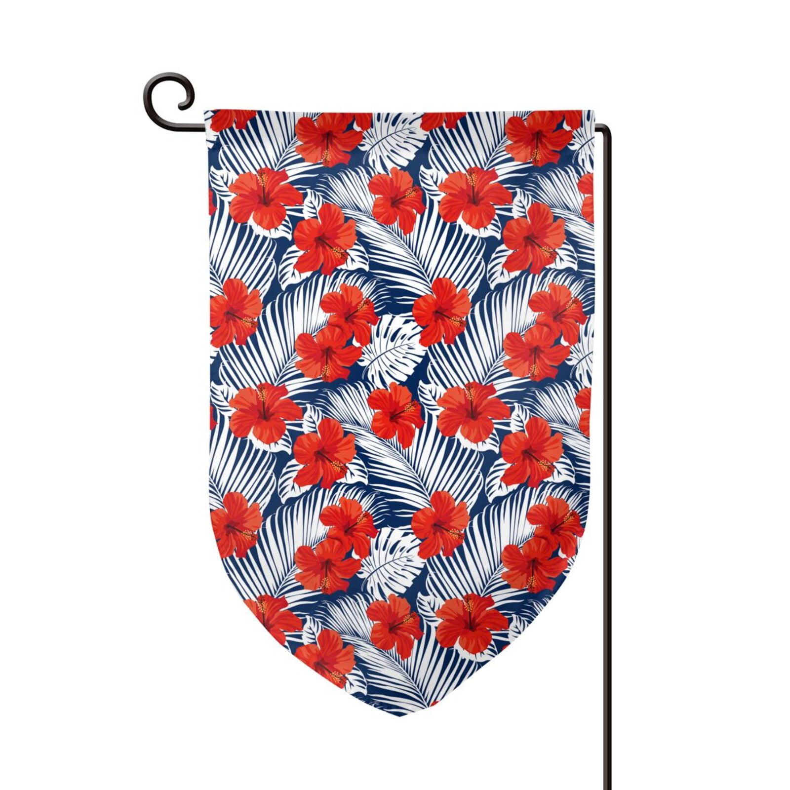 Wukai Leaves And Flowers Print Garden Flag 12.5x18 Inch Double Sided ...