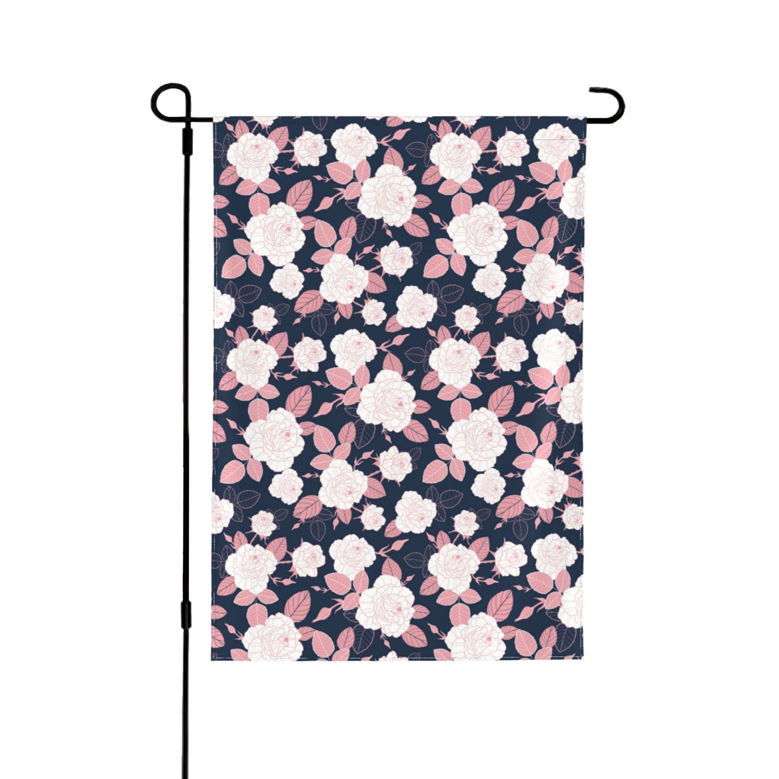 Wukai Leaves Flower Garden Flags Double Sided Welcome Garden Yard House Flags Outside Outdoor ...