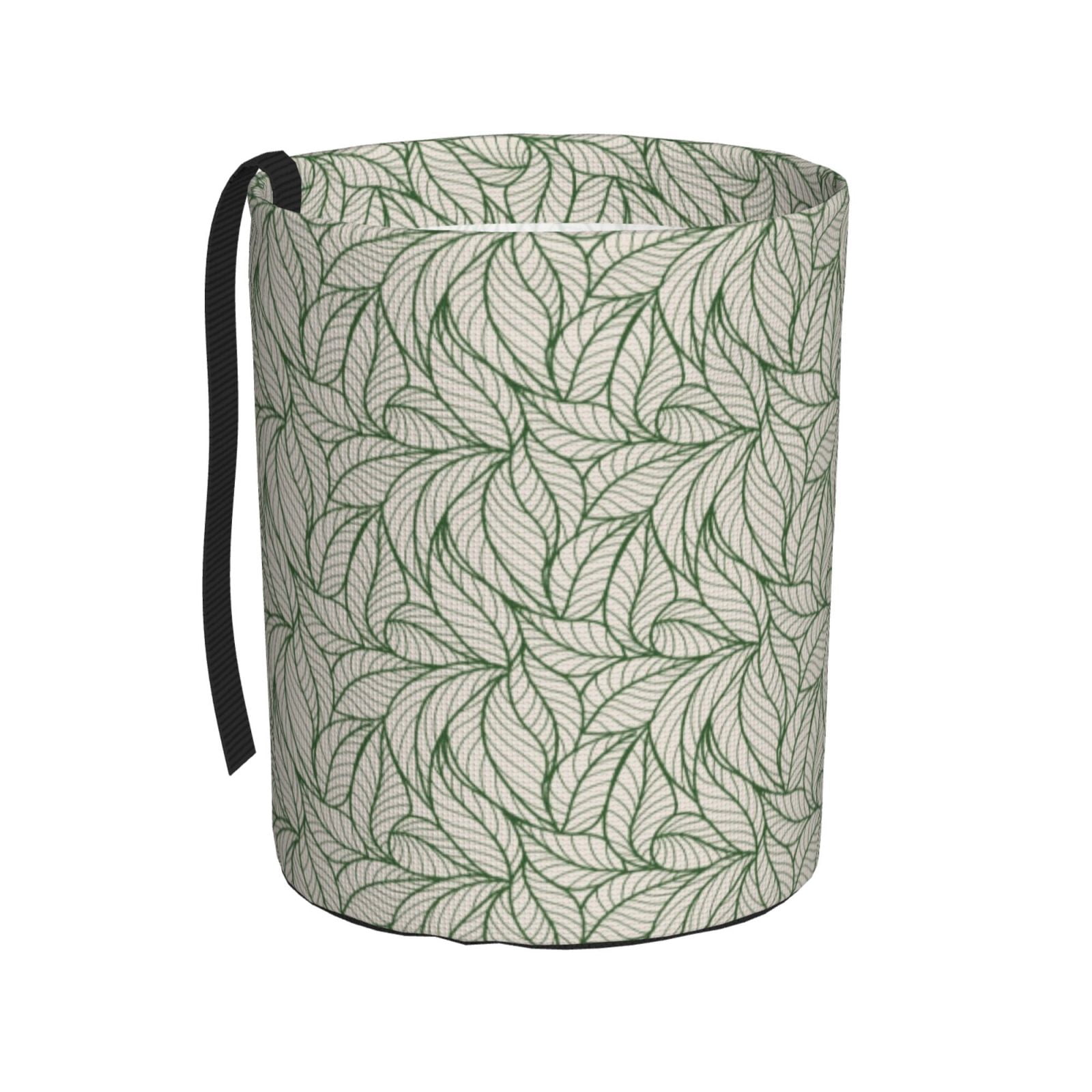 Wukai Leaves Print Car Trash Can - Easy to Clean Hanging Garbage Bin ...