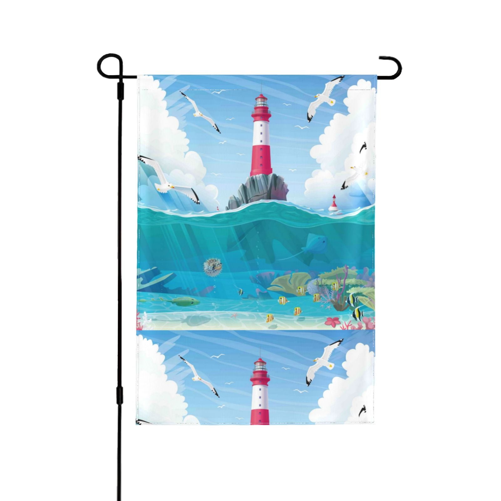 Wukai Lighthouse Sea Port Garden Flags Double Sided Welcome Garden Yard ...