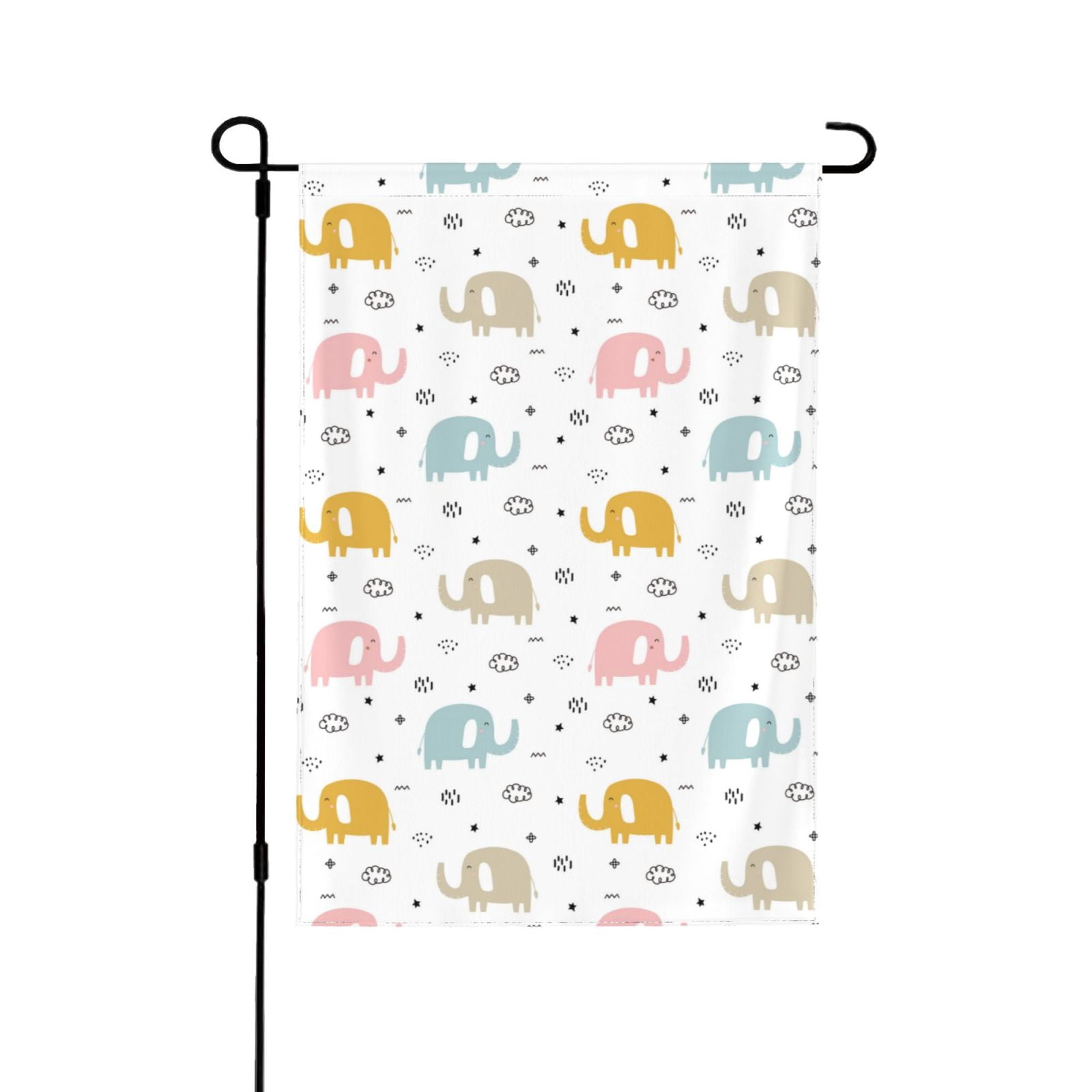 Wukai Little Elephant Garden Flags Double Sided Welcome Garden Yard ...