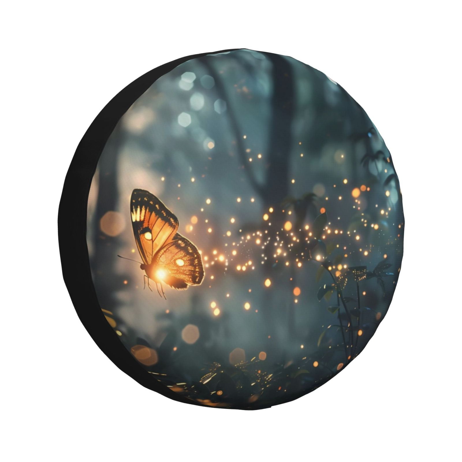 Wukai Magical Butterfly In Forest Print Spare Tire Cover for RV Trailer ...