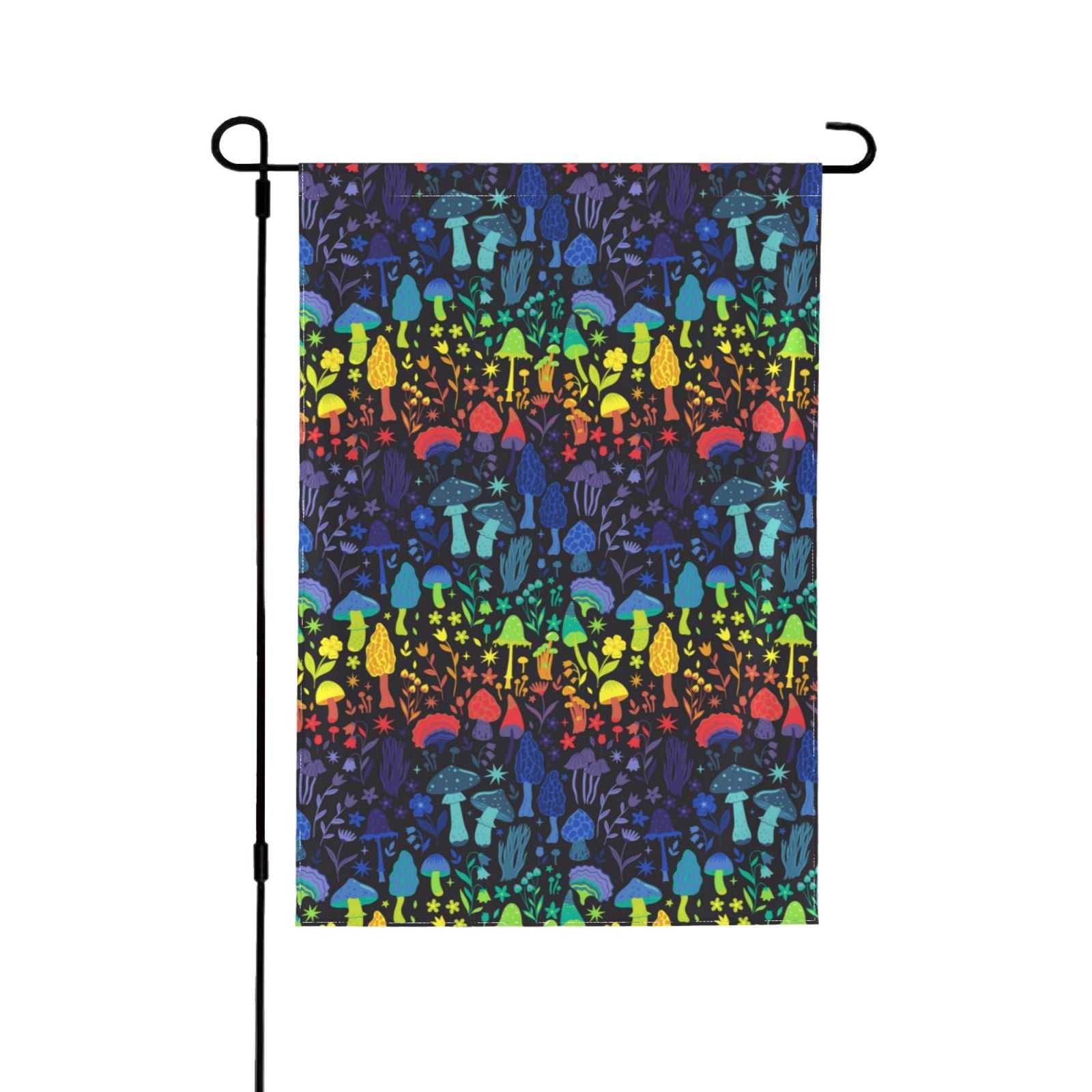Wukai Magical Mushrooms and Flowers Garden Flags Double Sided Welcome ...
